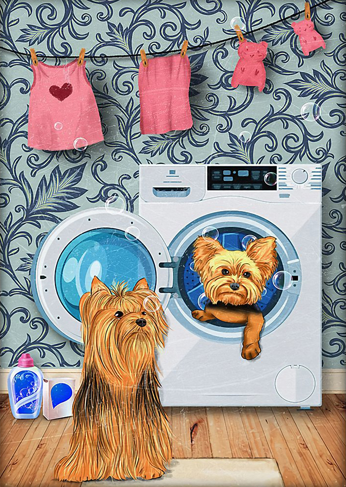 Uoyeqt Puzzles for Adult 1000 Piece Jigsaw Puzzle Yorkie In Washing ...