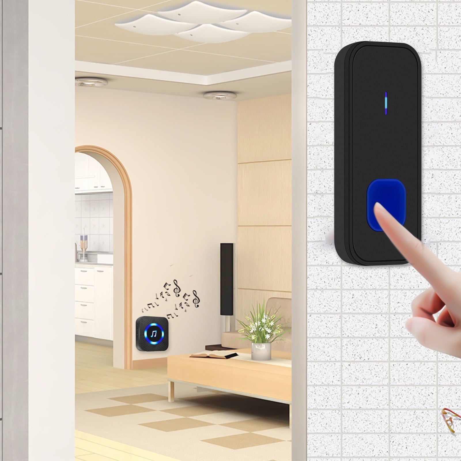 Up to 45% off! Skegnu Long-distance Wireless Doorbell Smart Electronic ...