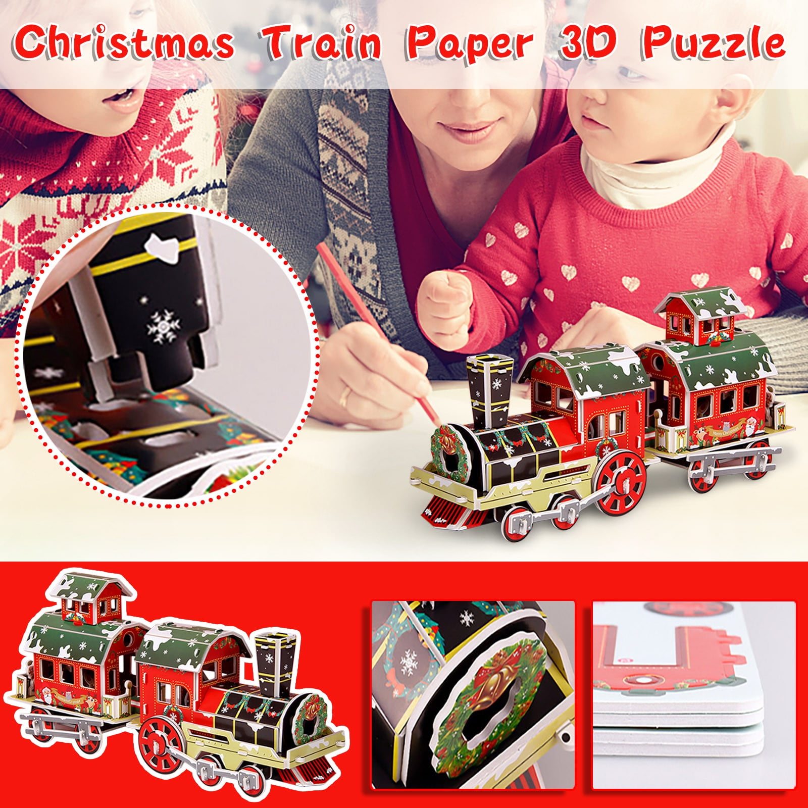 Up to 60% OFF,3D Christmas Carriage Puzzle,DIY Paper Craft for Kids ...
