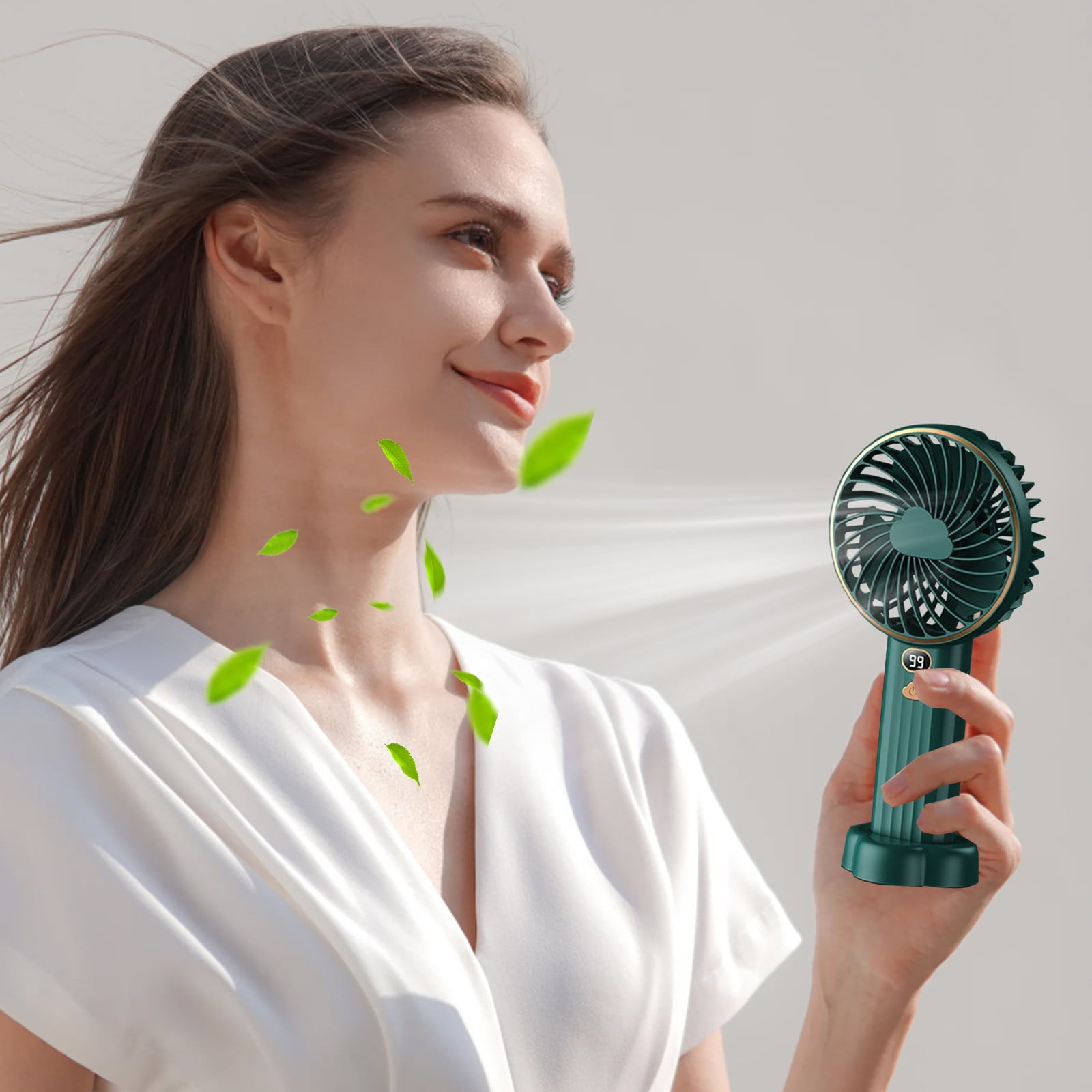 Up to 60% OFF, Portable 5-Speed Hand Fan,LED Display Mini Travel Air ...