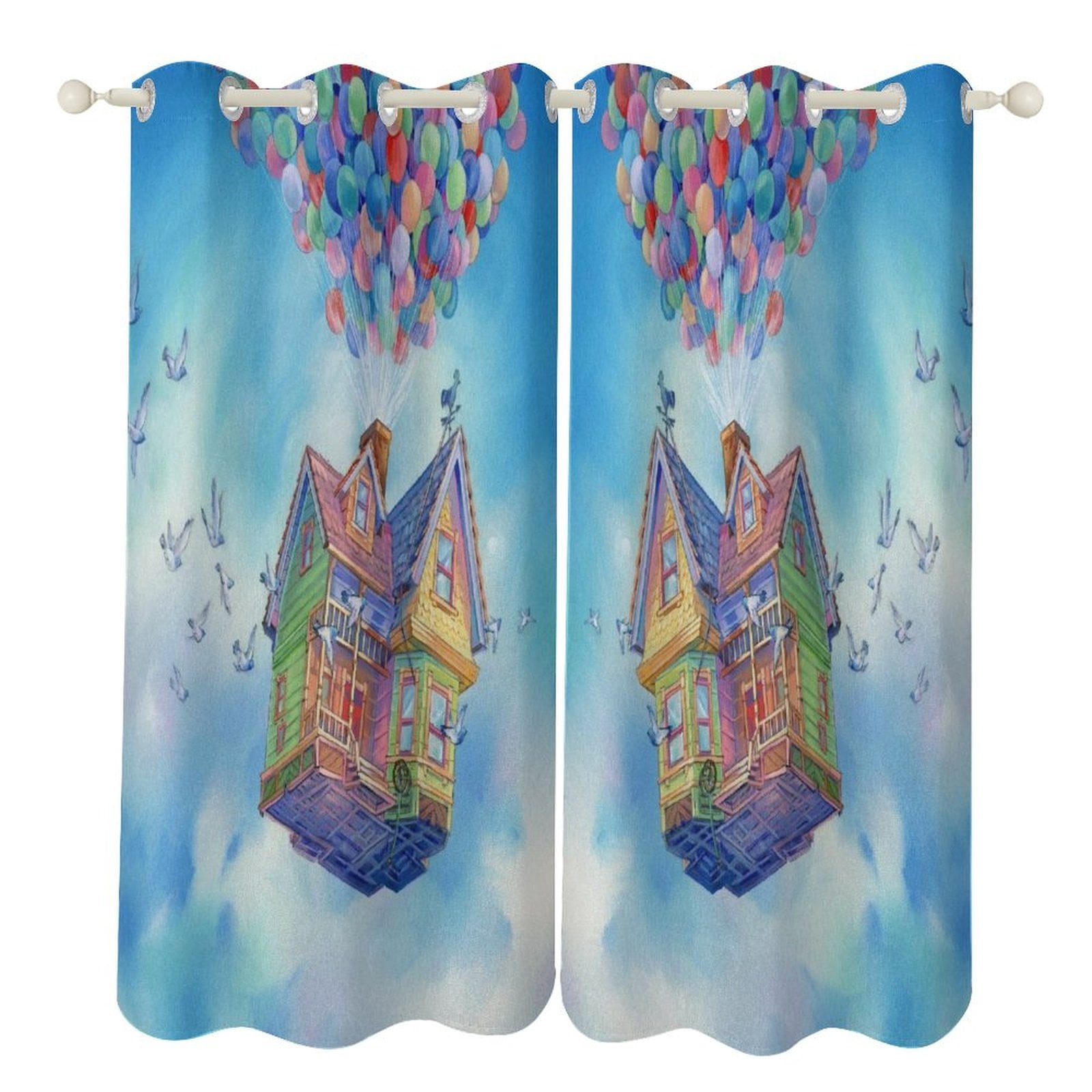 Up Balloons House Sky Window Blackout Curtain 3d Printed Curtain ...