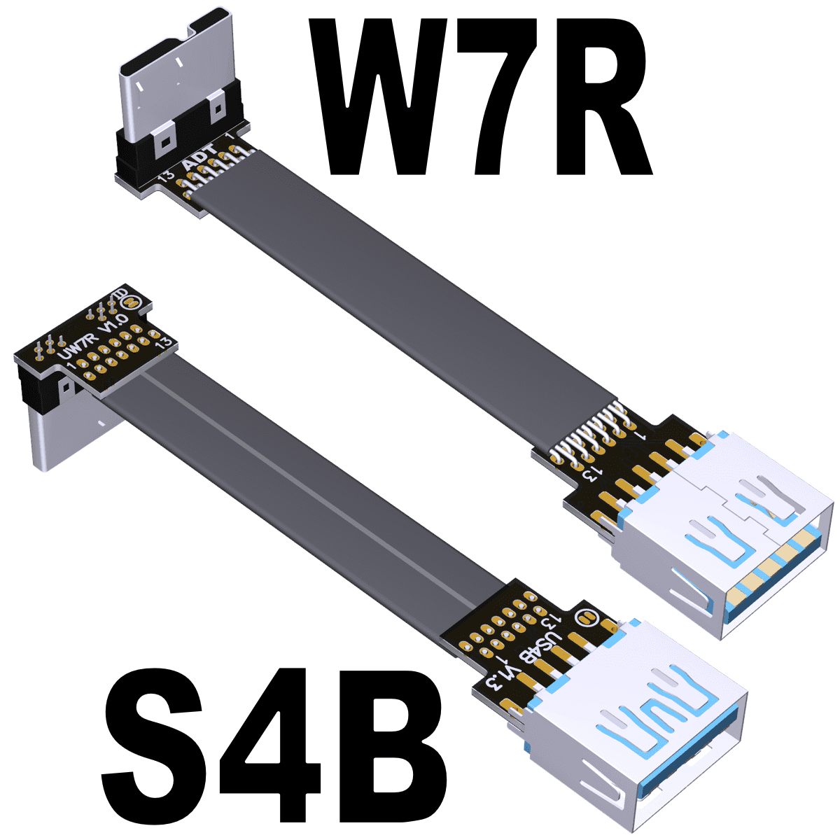 Up Down Left Right Double Angled Micro USB 3.0 OTG Male To Type A ...