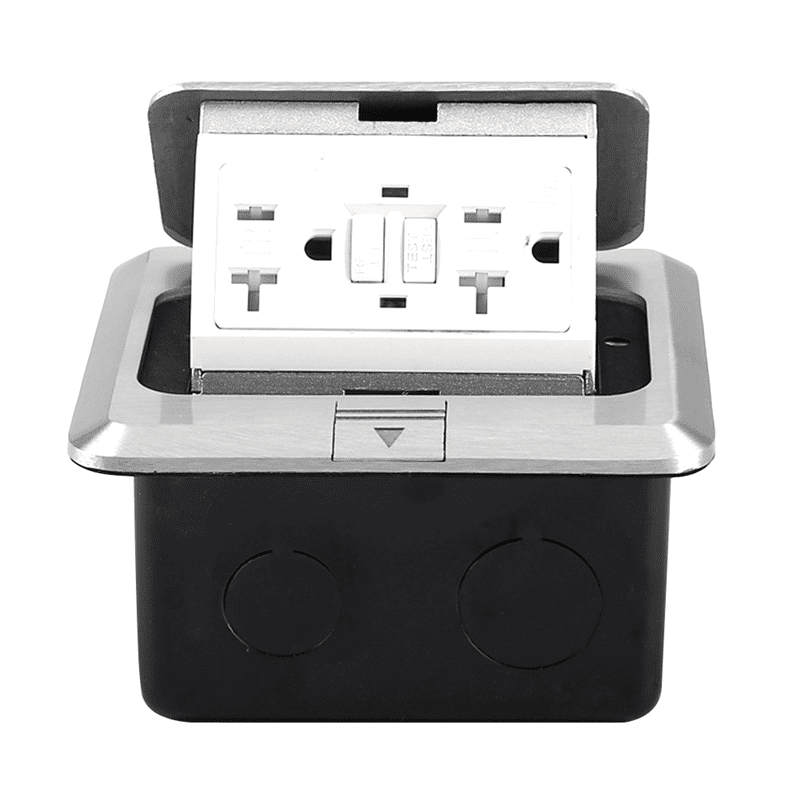 Up Floor Outlet Covers Box with 20 Amp Stainless Steel GFCI Tamper ...