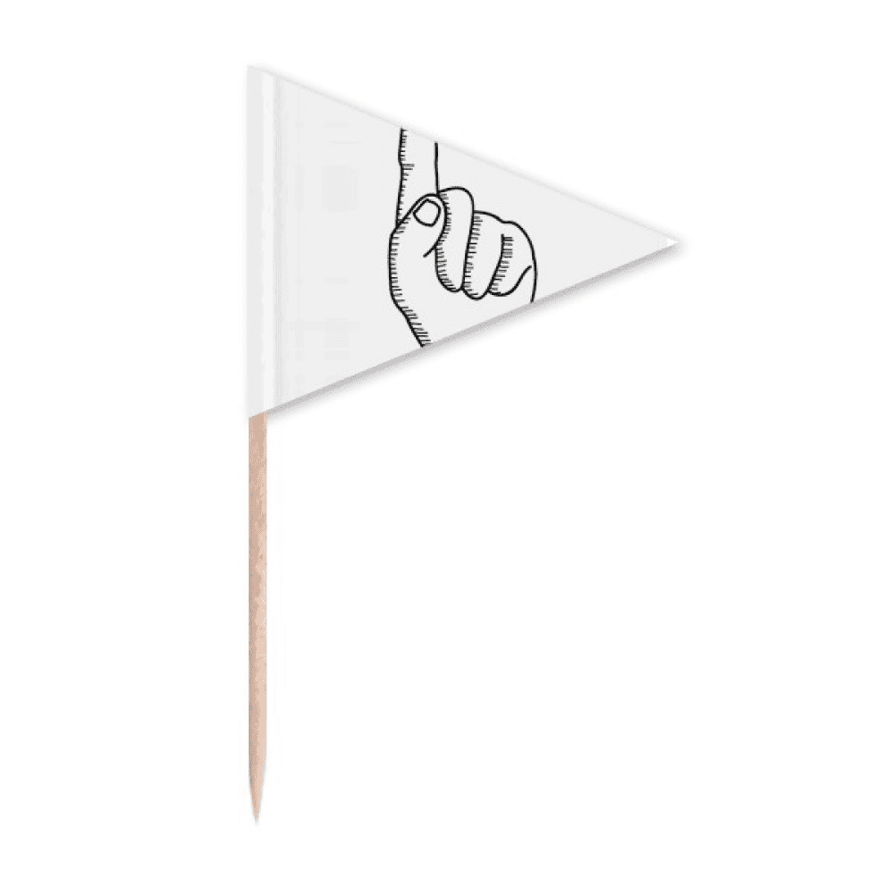 Up Gesture Line Drawing Pattern Toothpick Triangle Cupcake Toppers Flag ...