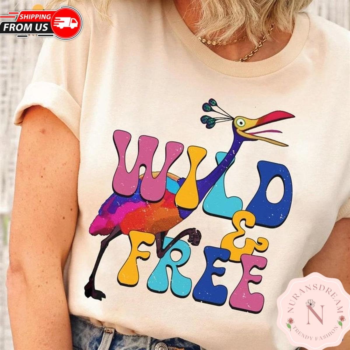 Up Movie Kevin Wild And Free Shirt, Kevin Bird Paradise Falls Tee, Up ...