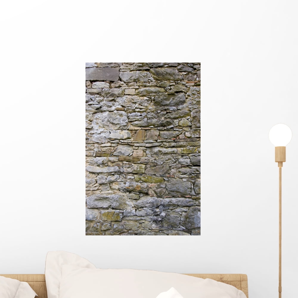 Up Stacked Stone Facade Wall Mural Decal Sticker, Wallmonkeys Peel ...