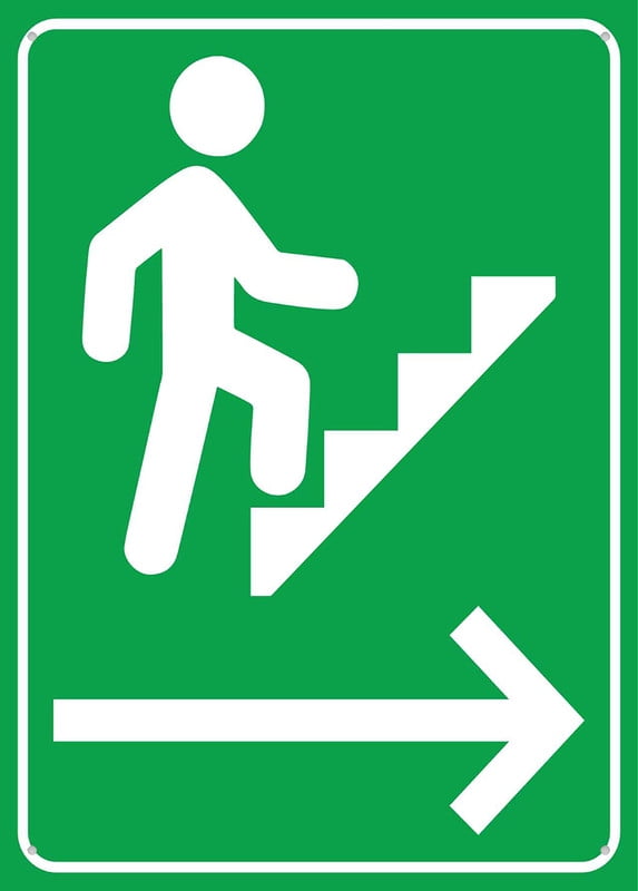 Up Stairs Right Arrow Sign 8X12 Inch Rust Free Aluminum Easy To Read ...