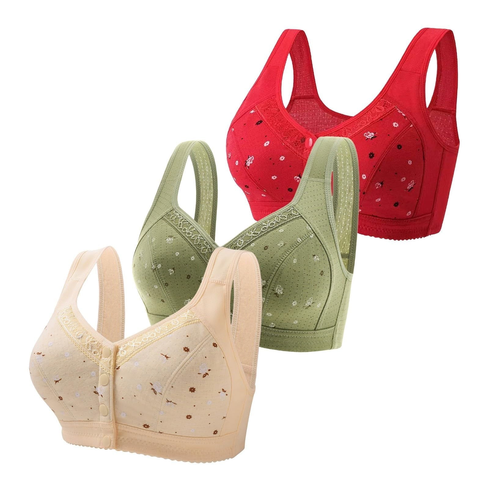 Up To 50% off Bra for Women 3 Pack Daisy Bras for Older Women 2024 ...
