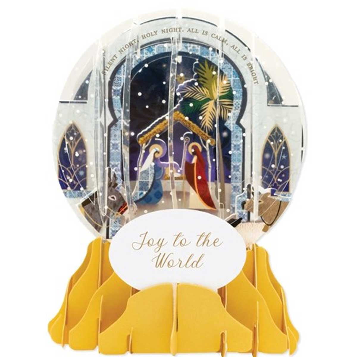Up With Paper Away in a Manger: Jesus, Mary and Joseph 3D Pop-Up 5-Inch Snow Globe Religious ...