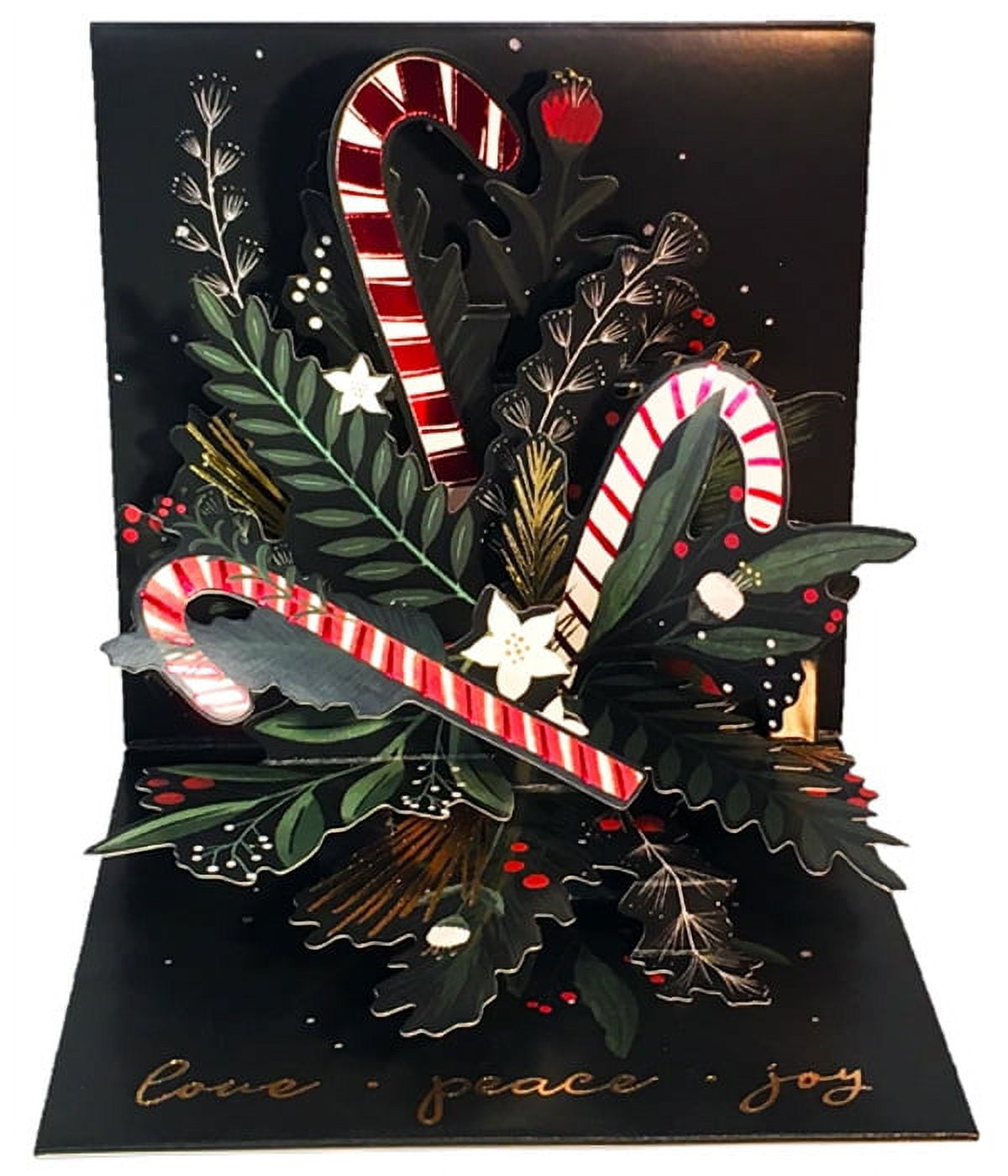Up With Paper Candy Cane Bouquet Pop-Up Card - Walmart.com