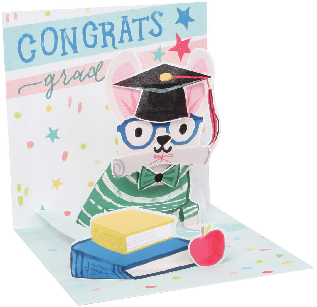 Up With Paper Pop-Up Treasures Greeting Card - Dog Graduate - Walmart.com