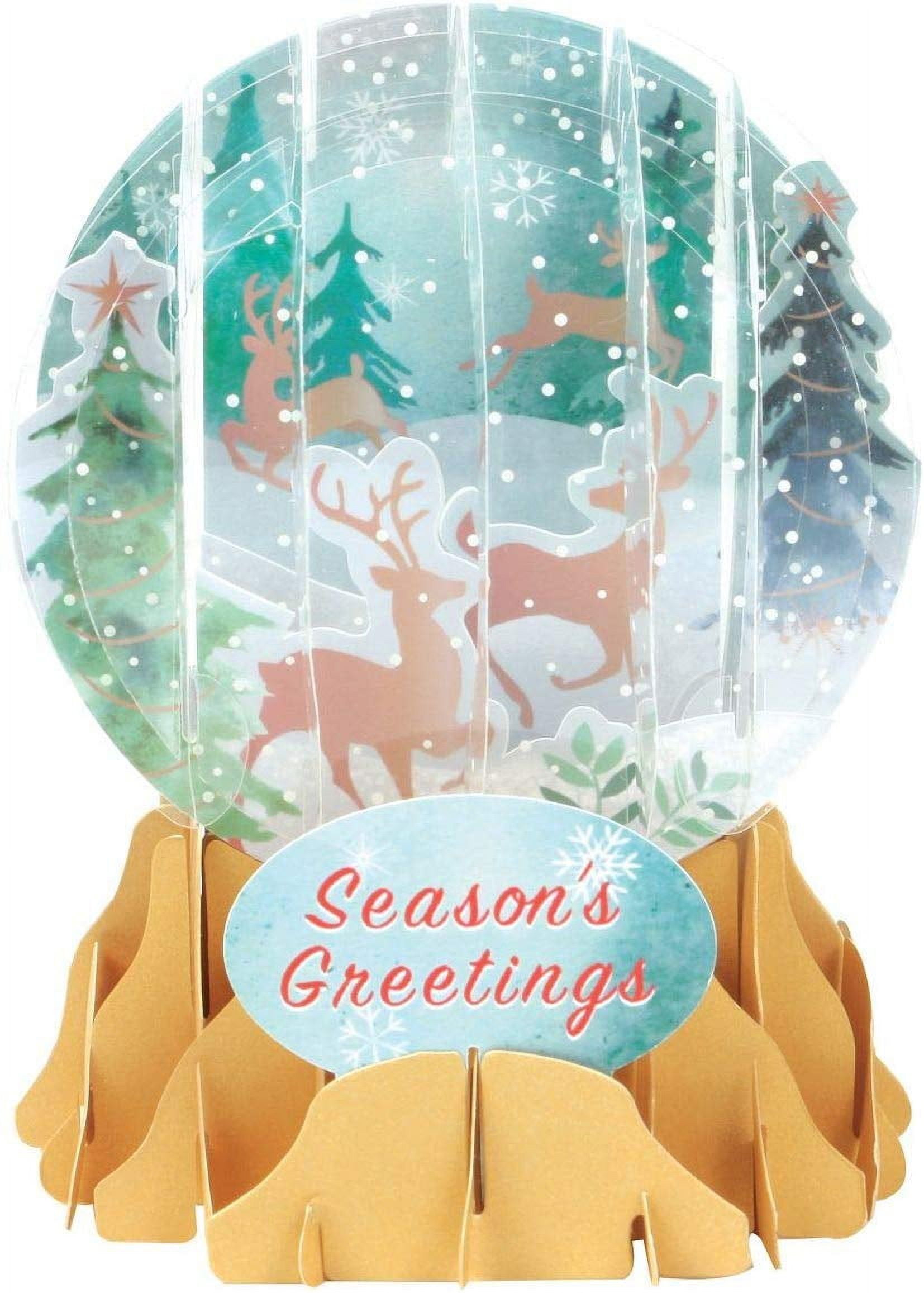 Up With Paper Prancing Reindeer and Snow Covered Trees Pop-Up Snow ...