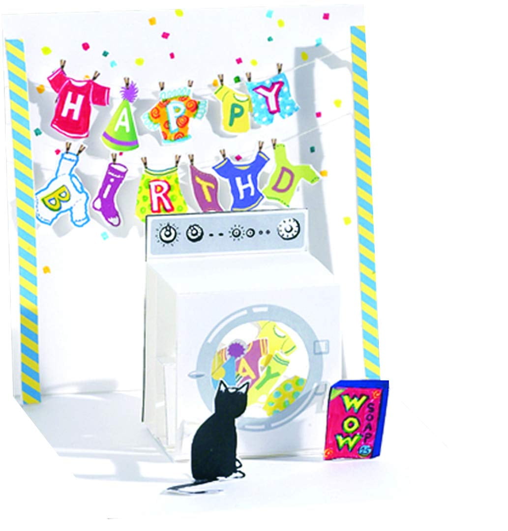 Up With Paper Washing Machine Pop-Up Birthday Card - Walmart.com