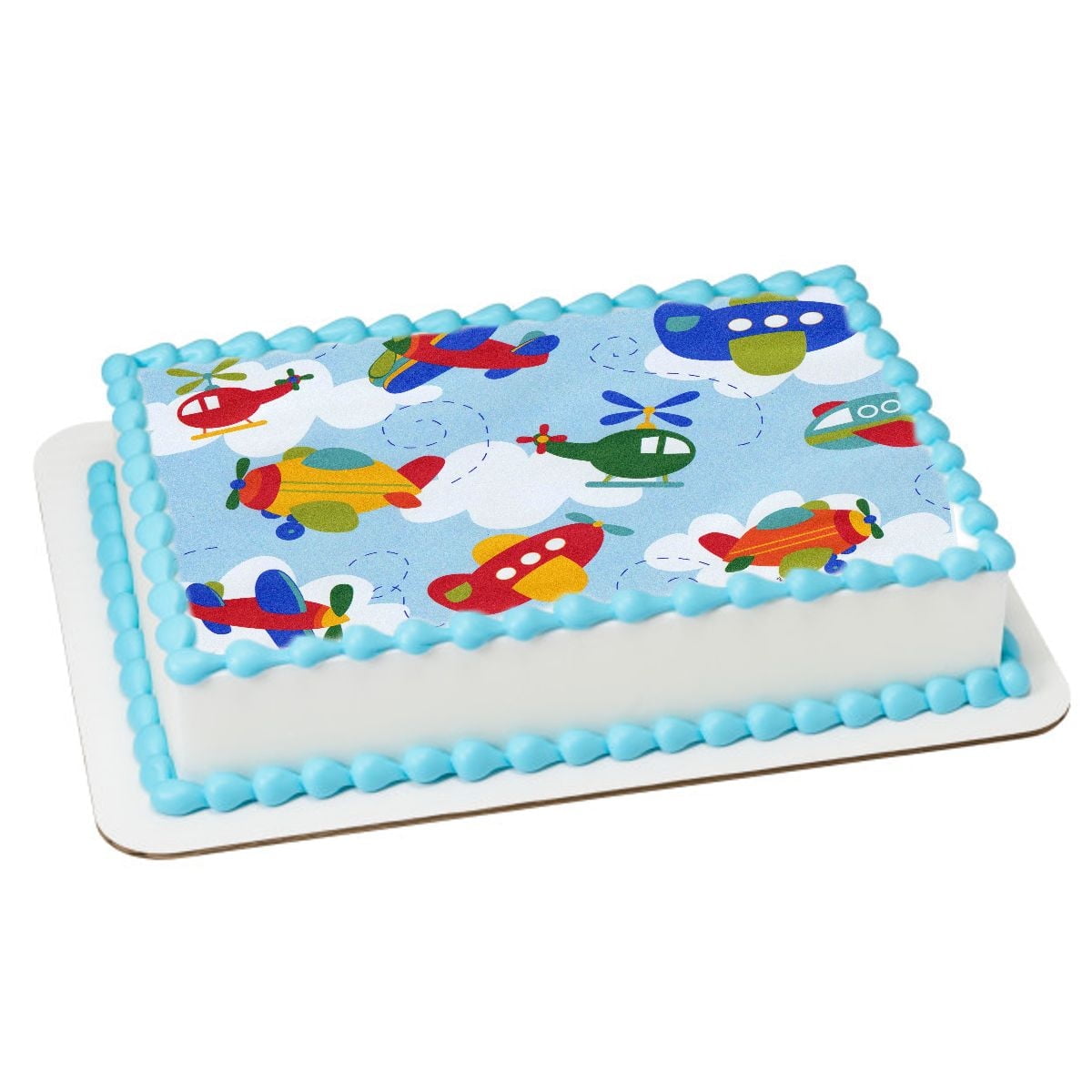 Up in the Air Airplanes Edible Cake Topper 1/4 Sheet Cake Size ...