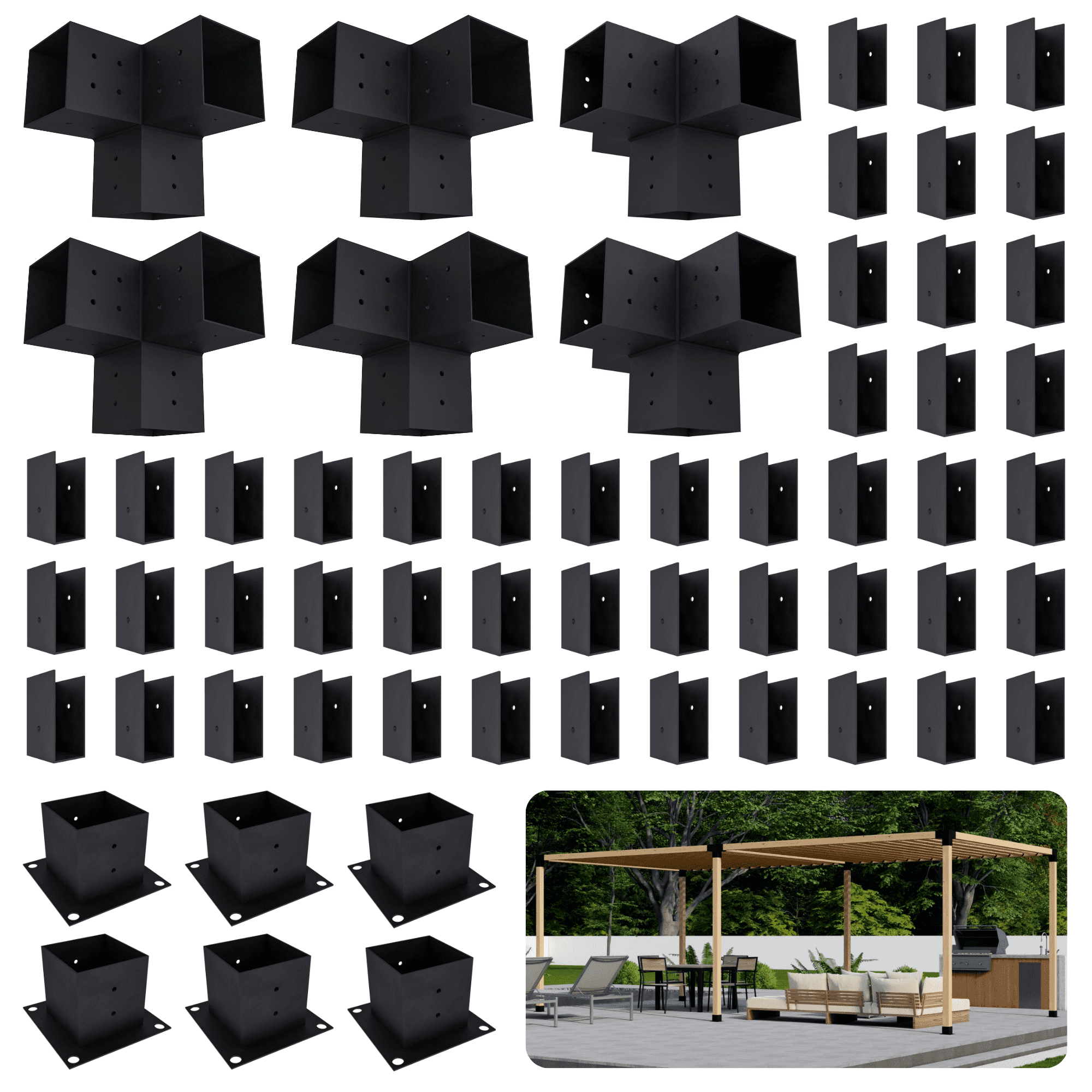 Up to 12' x 20' Pergola Over Patio with Roof DIY Pergola Kit - Steel ...