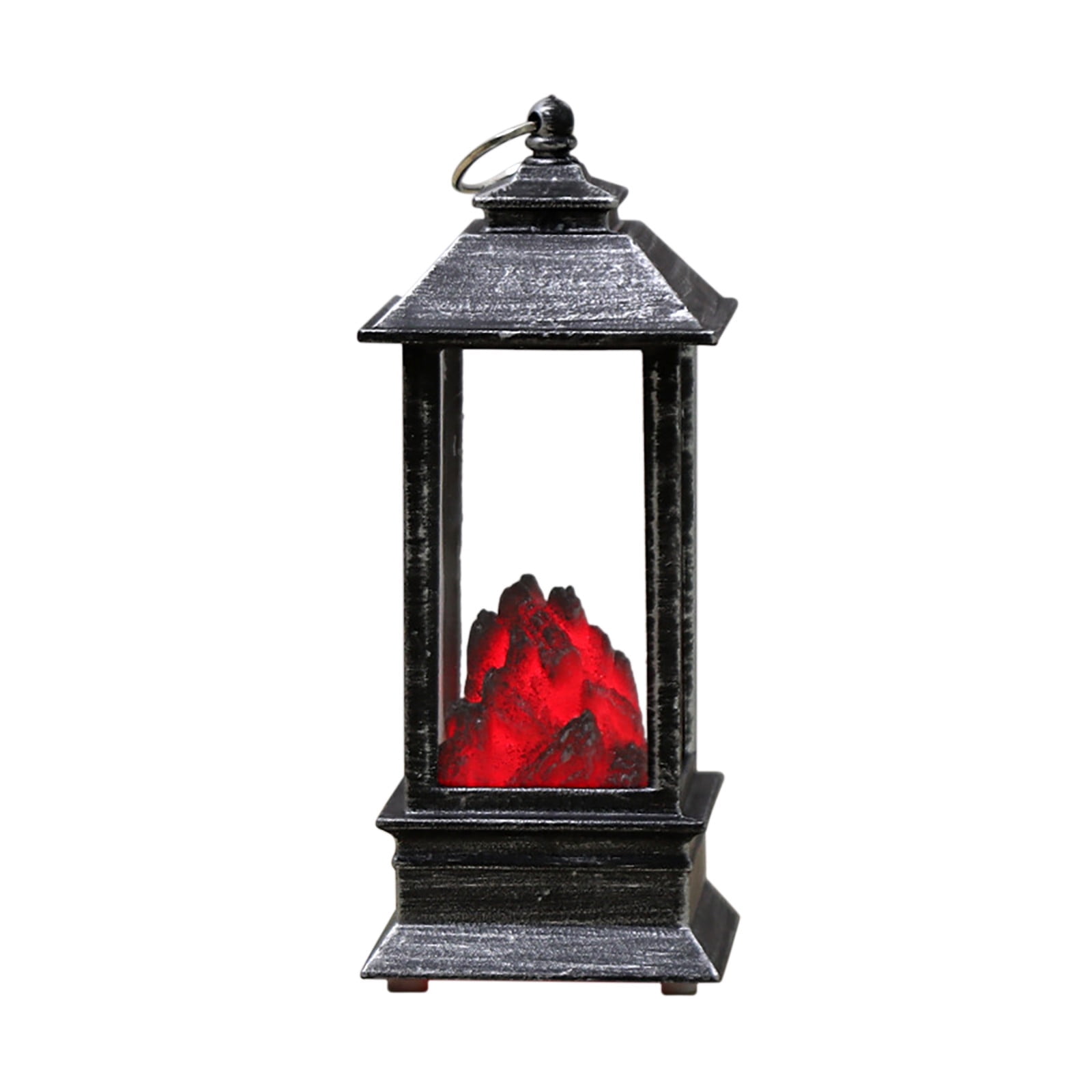 Azrian Flickering Flame Lantern with Charcoal Effect for Spooky Decor ...