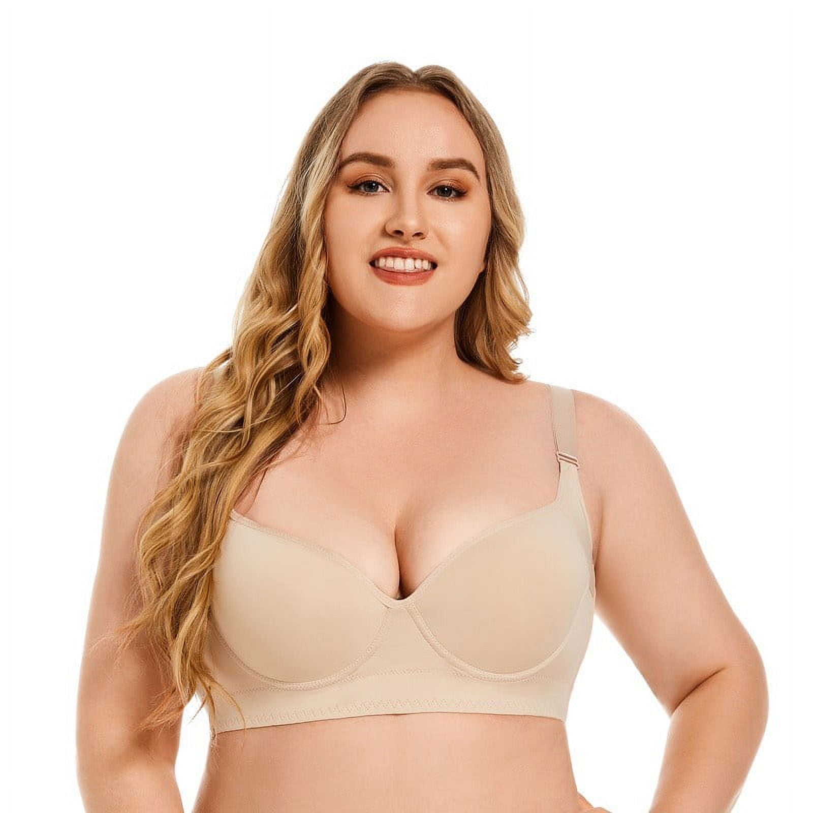 Up to 50% off Full Coverage Bra, Xunlbb Plus Size Woman's Printing Gathered Together Large Size ...