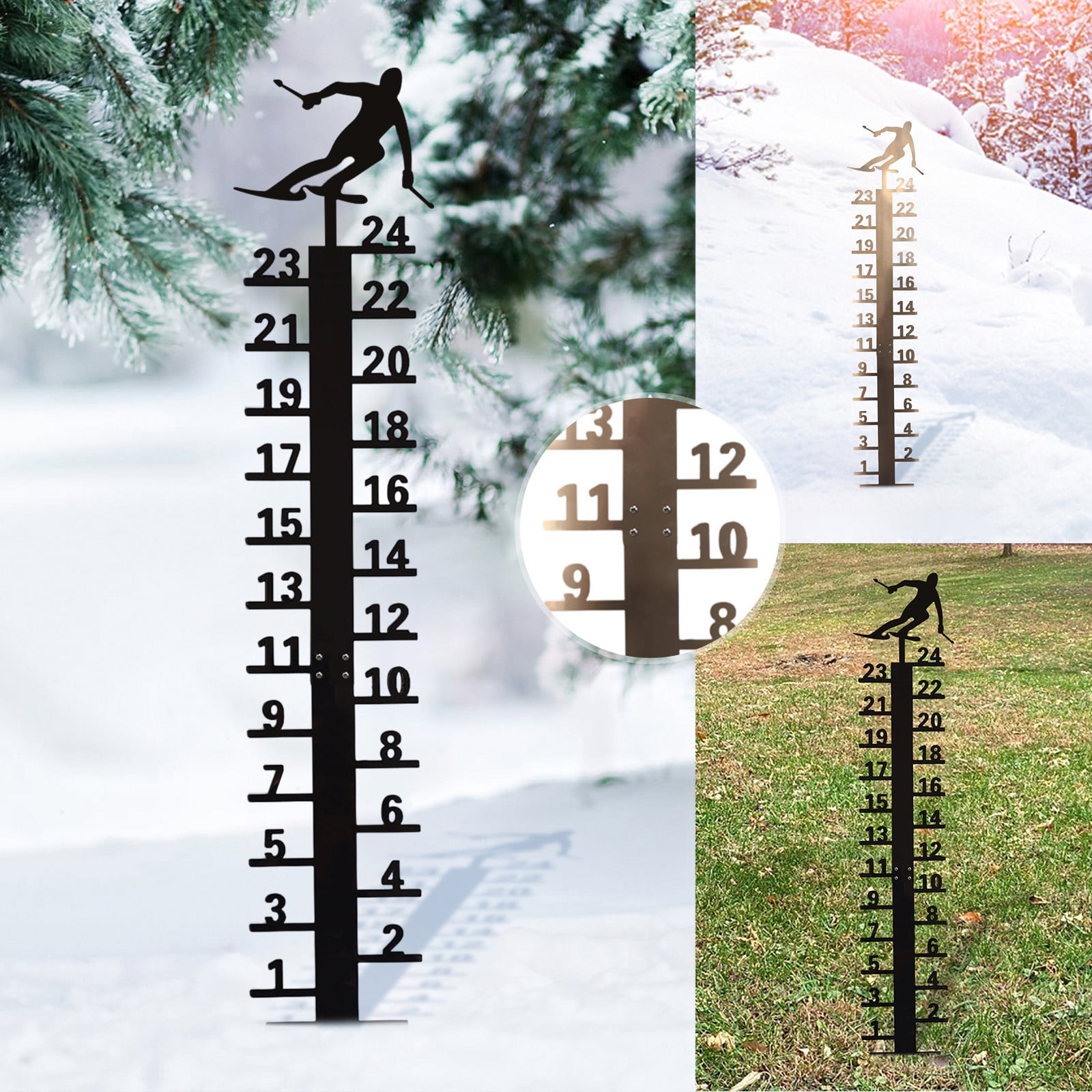 Up to 60% Off, 24 Inch Snow Meter Hand Made Metal Outdoor Garden Snow ...