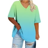Up to 65% Off! Fmbrln Womens Plus Size Summer Short Sleeve T-shirts ...