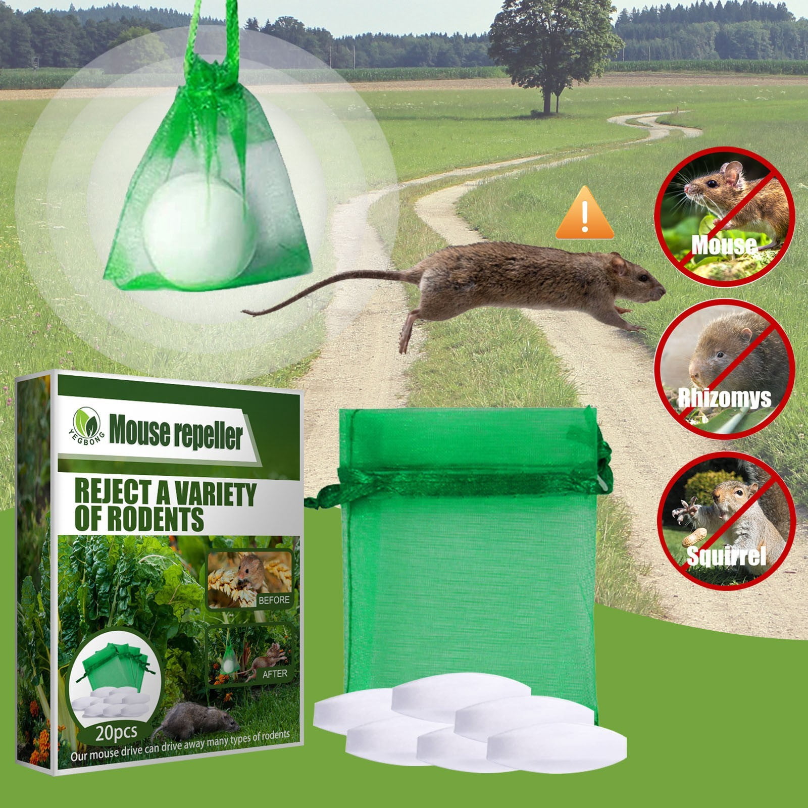 Rodent Repellent Pack Rodenticide Gardening Home Car Engine Mouse ...