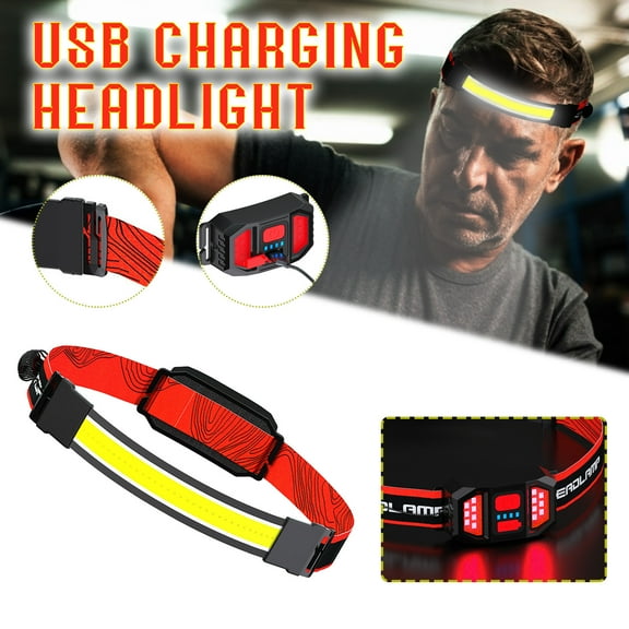 Headlamp LED Headlight,6 LED Adjustable Angle & Headband Strap Super ...