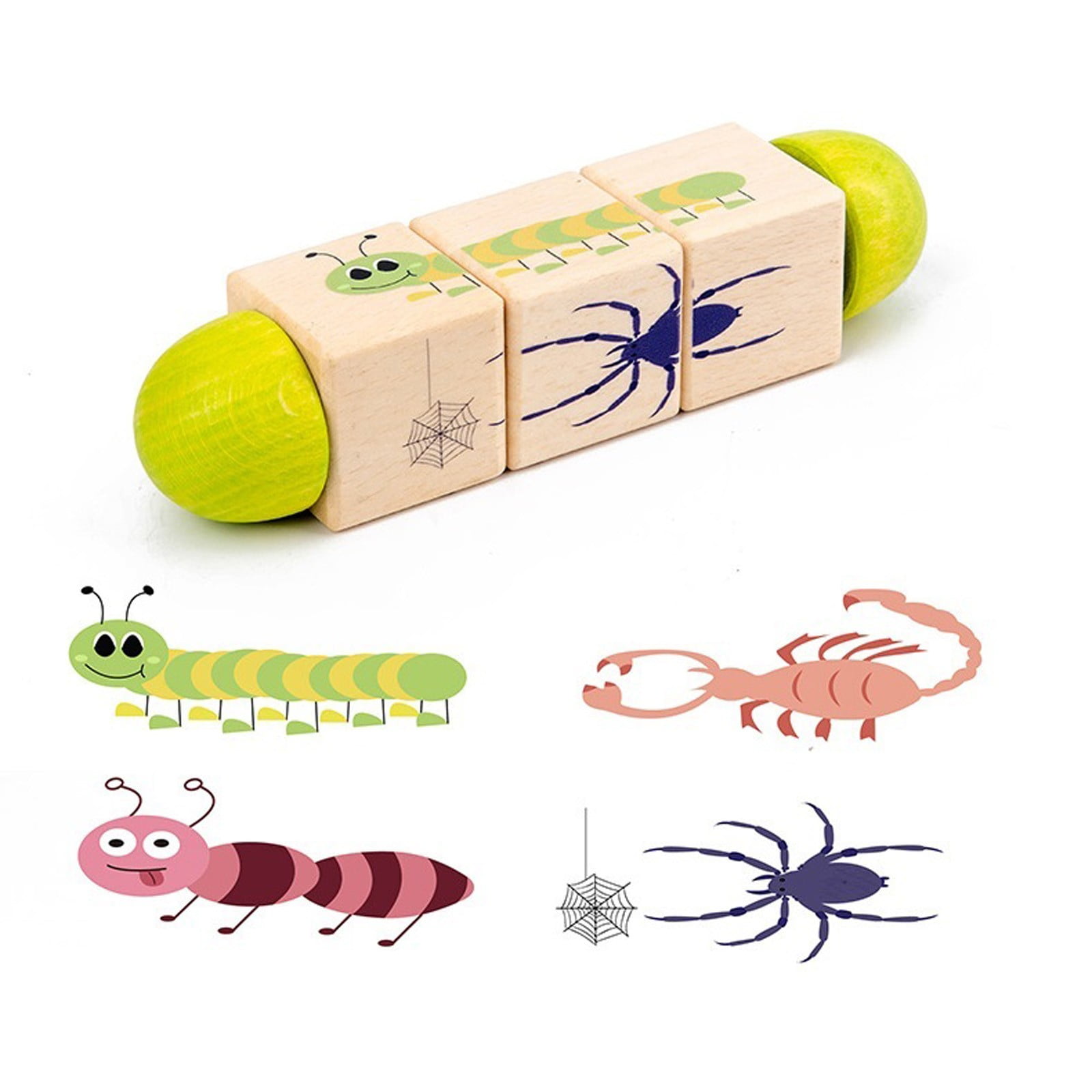 Up to 65% off! Puzzles for Kids Wooden Rotating Puzzle Blocks Early ...