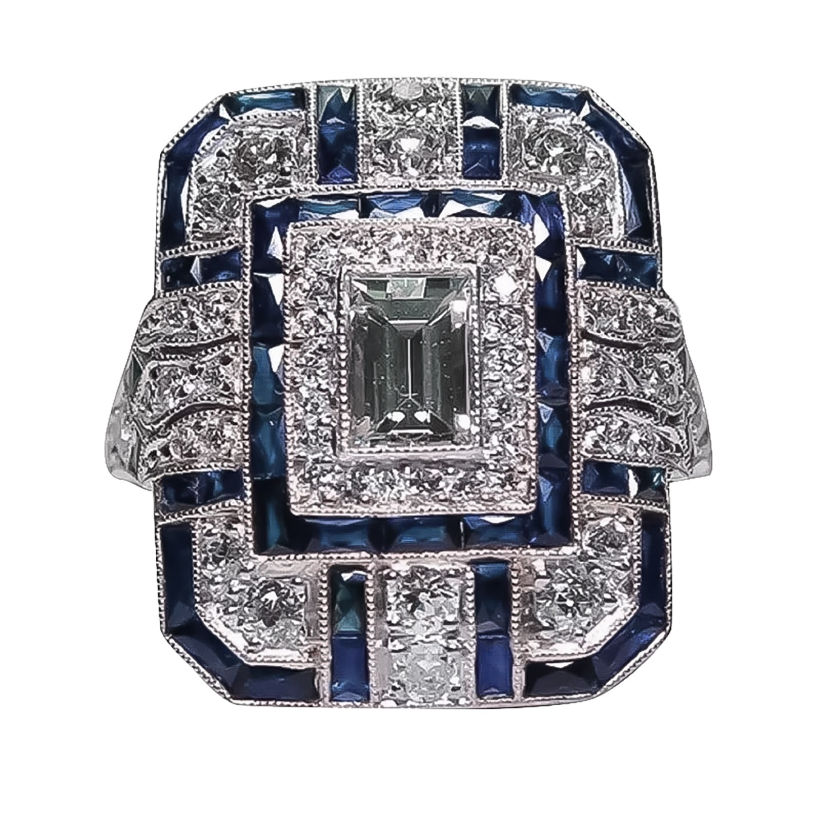 Up to 65% off! WEANT Antique Art Deco 925 Sterling Silver Sapphire ...
