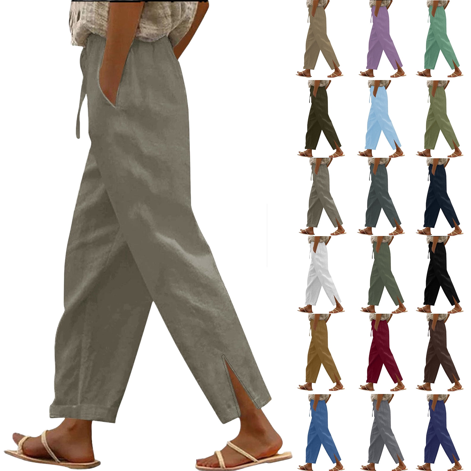 Up to 65% off Women's Wide Leg Cargo Pants Stretchy Summer Straight ...
