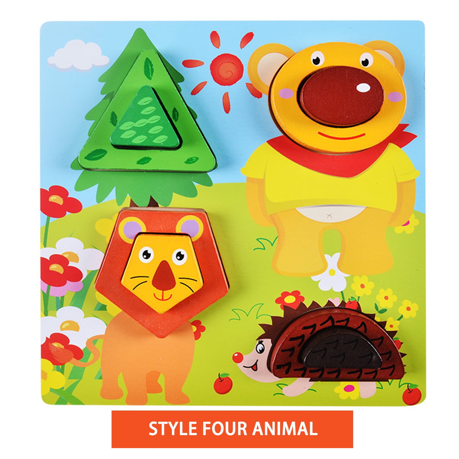 Up to 65% off! Wooden Scene Floor Puzzle Building Block Puzzle ...