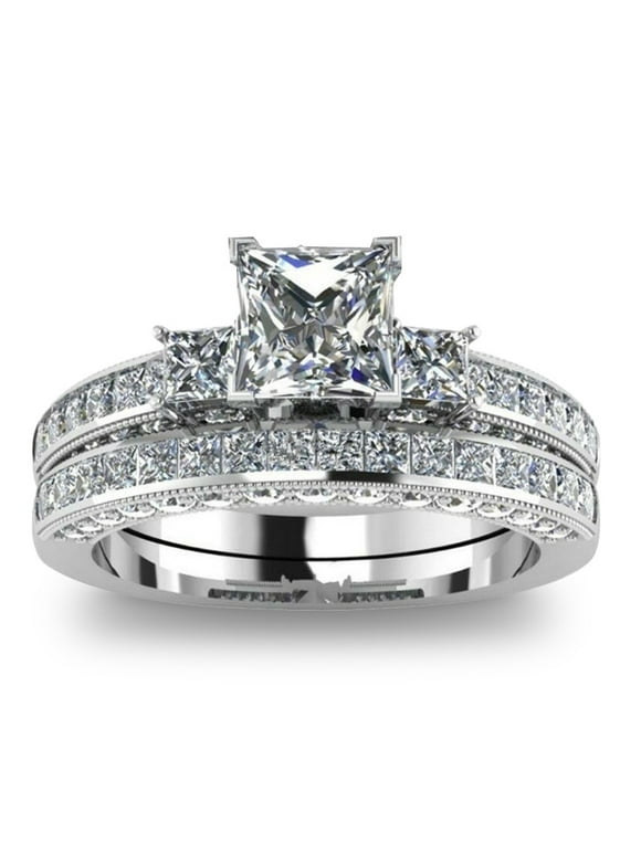 Open Wedding Band Engagement Ring