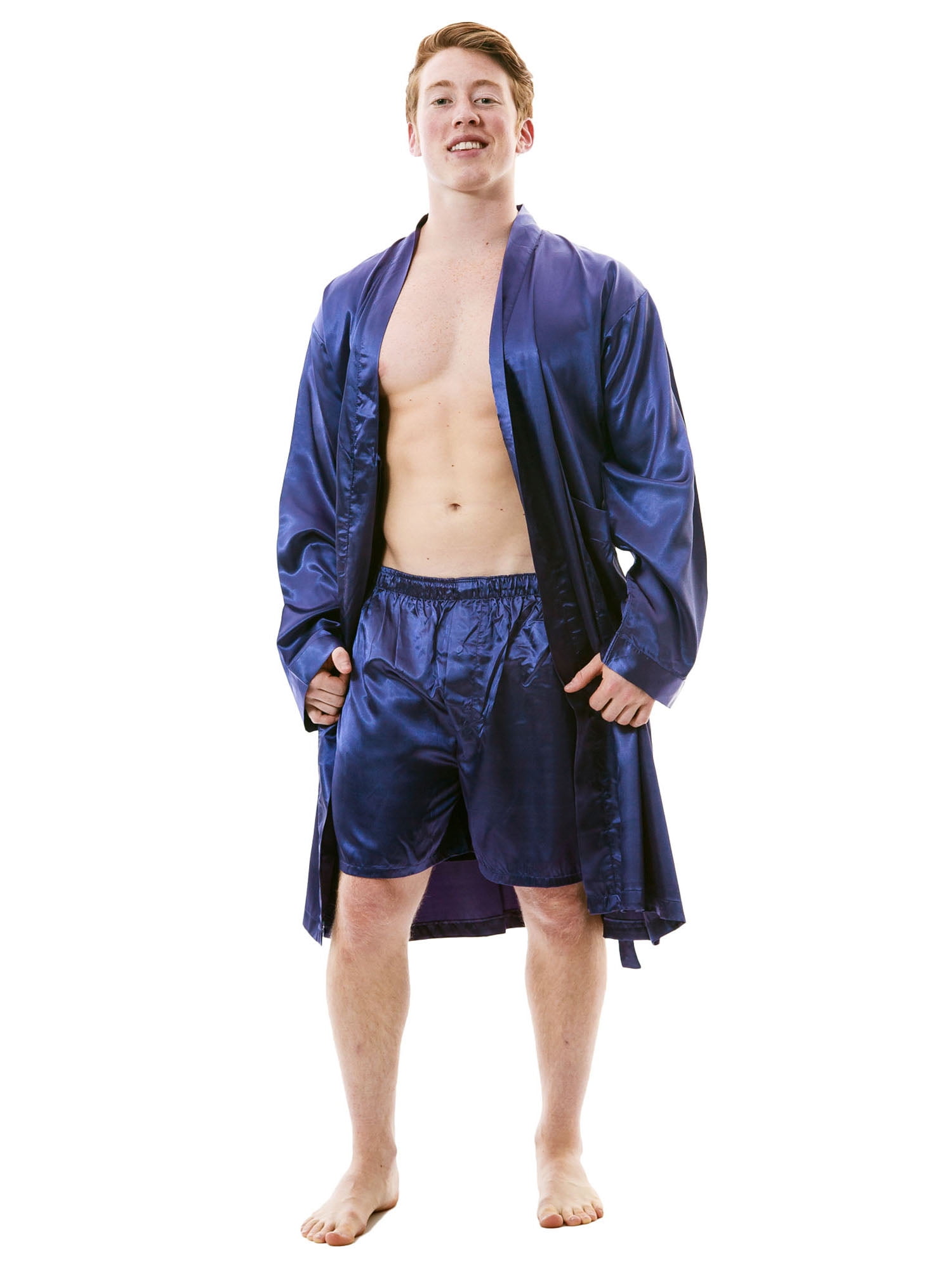 Up2date Fashion's Men's Satin Robe and Shorts / Boxers Set - Walmart.com