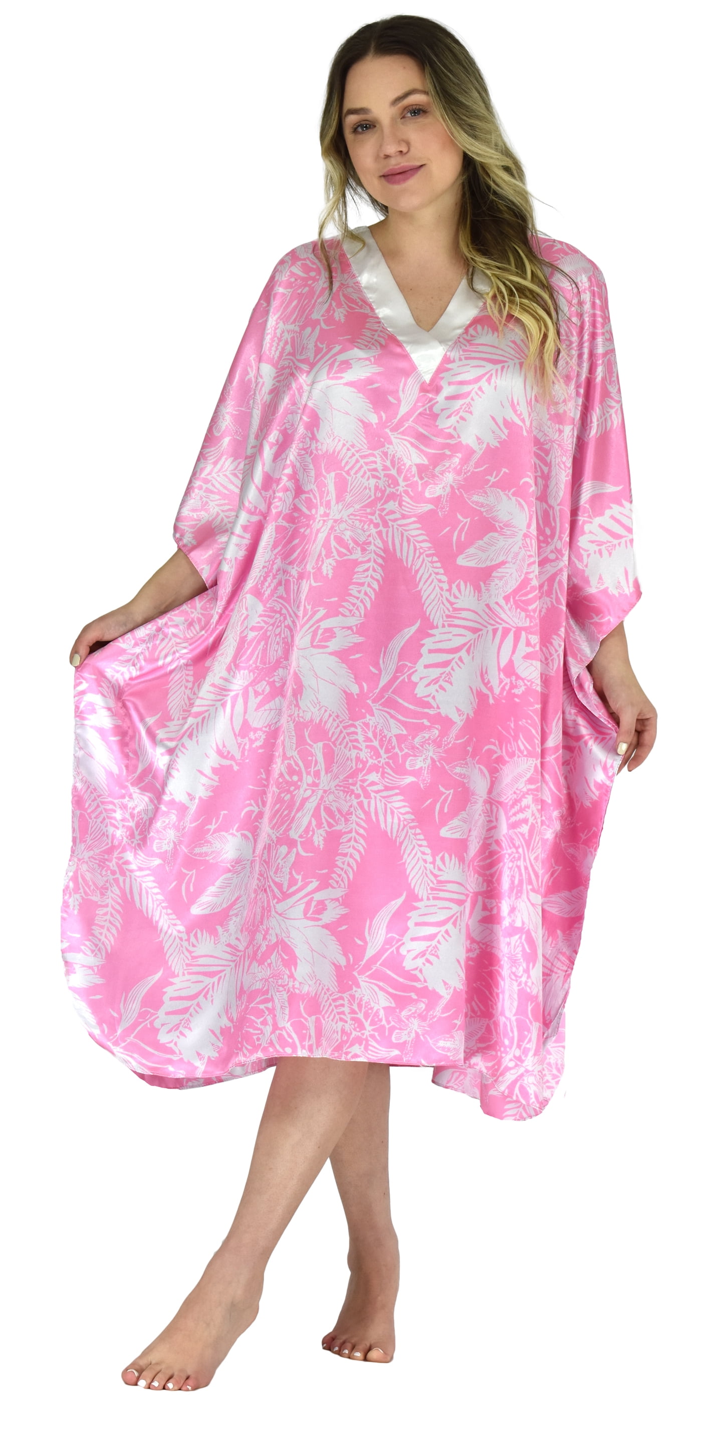 Up2date Fashion's Women's Short Satin Silk Dress, Caftan/Kaftan/Muumuu ...