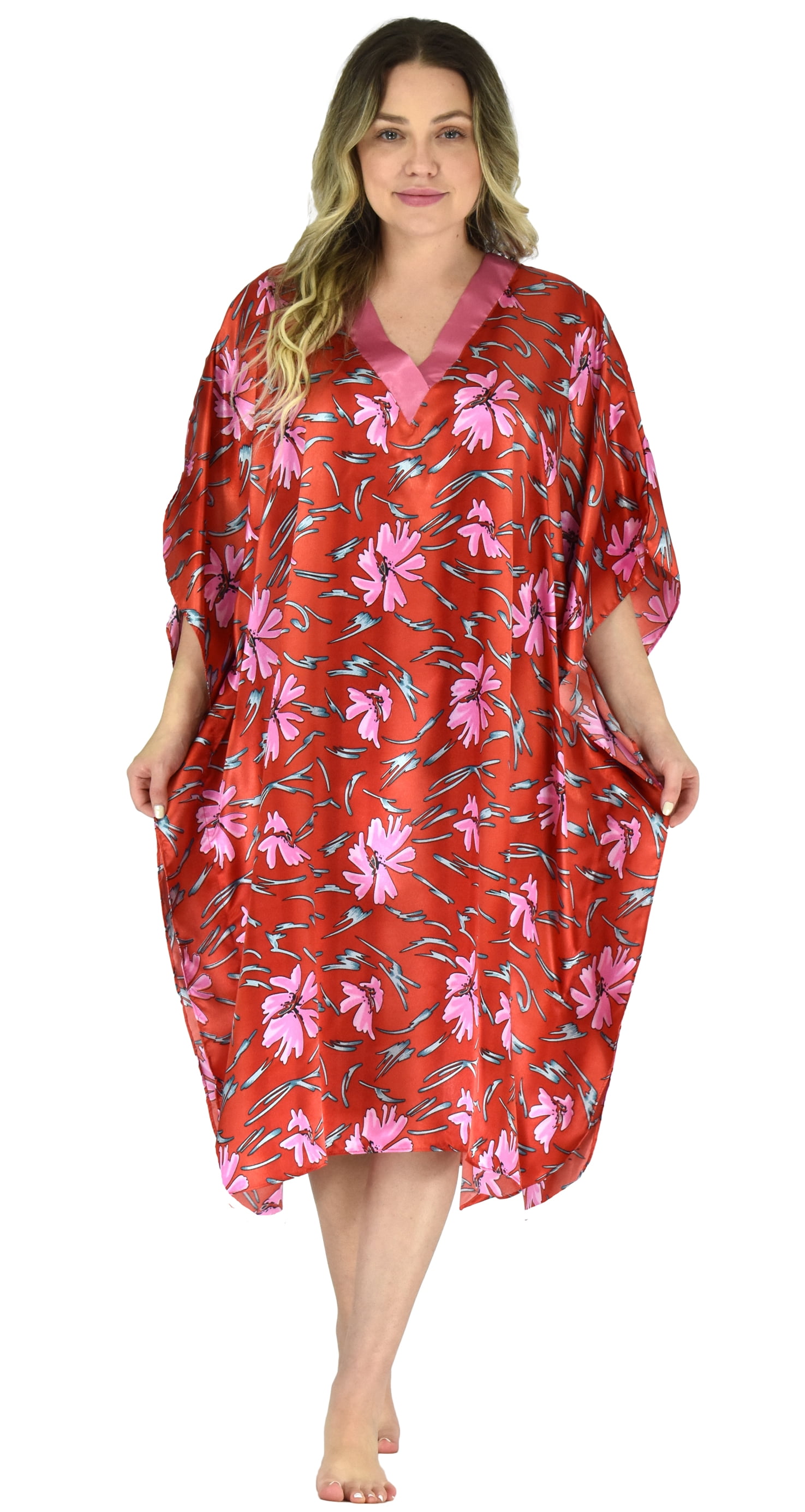 Up2date Fashion's Women's Short Caftan / Kaftan / Muumuu / Mumu, Red ...