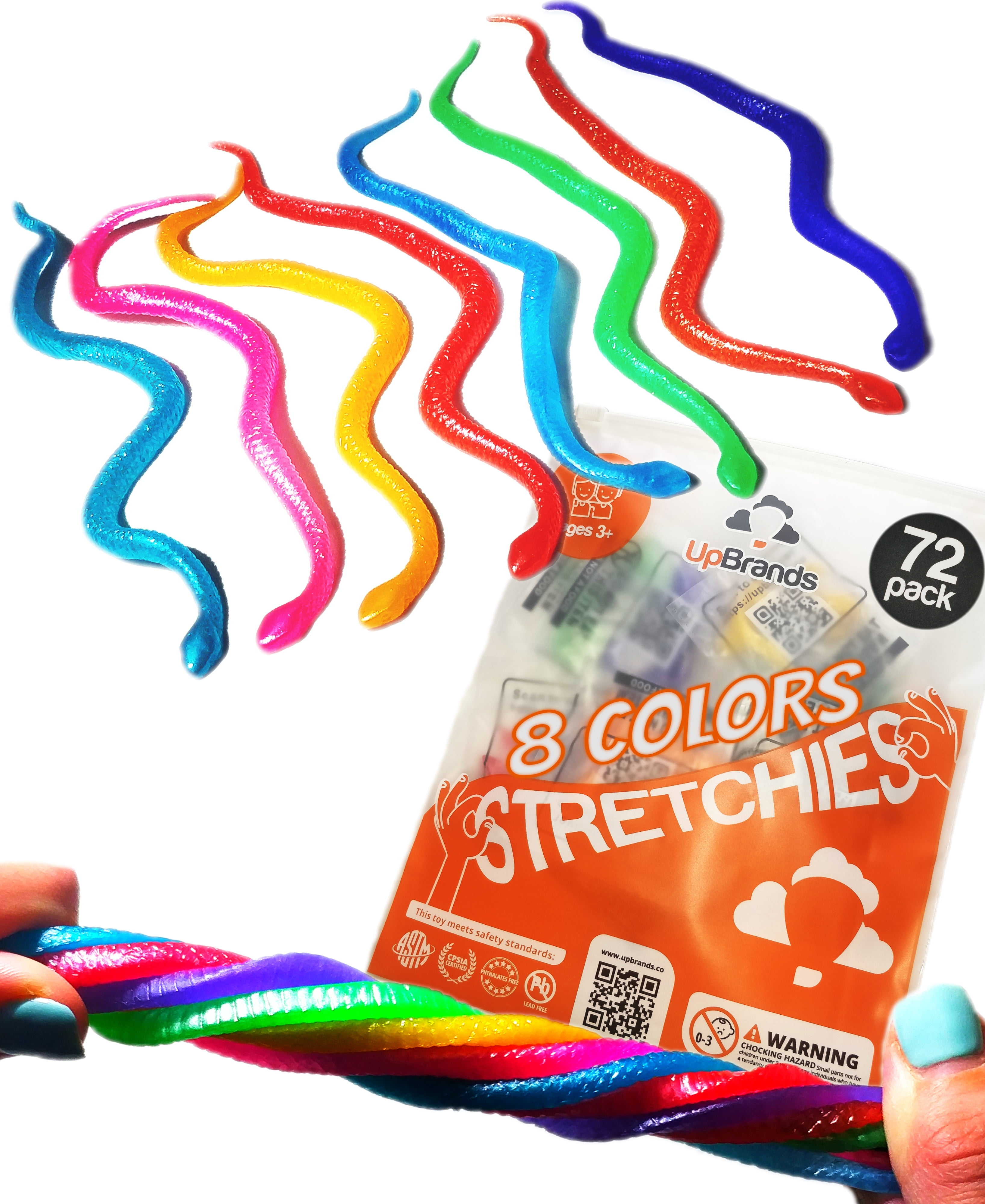 UpBrands 72 Easter Egg Basket Stuffers Stretchy Snake Toys, Pinata ...