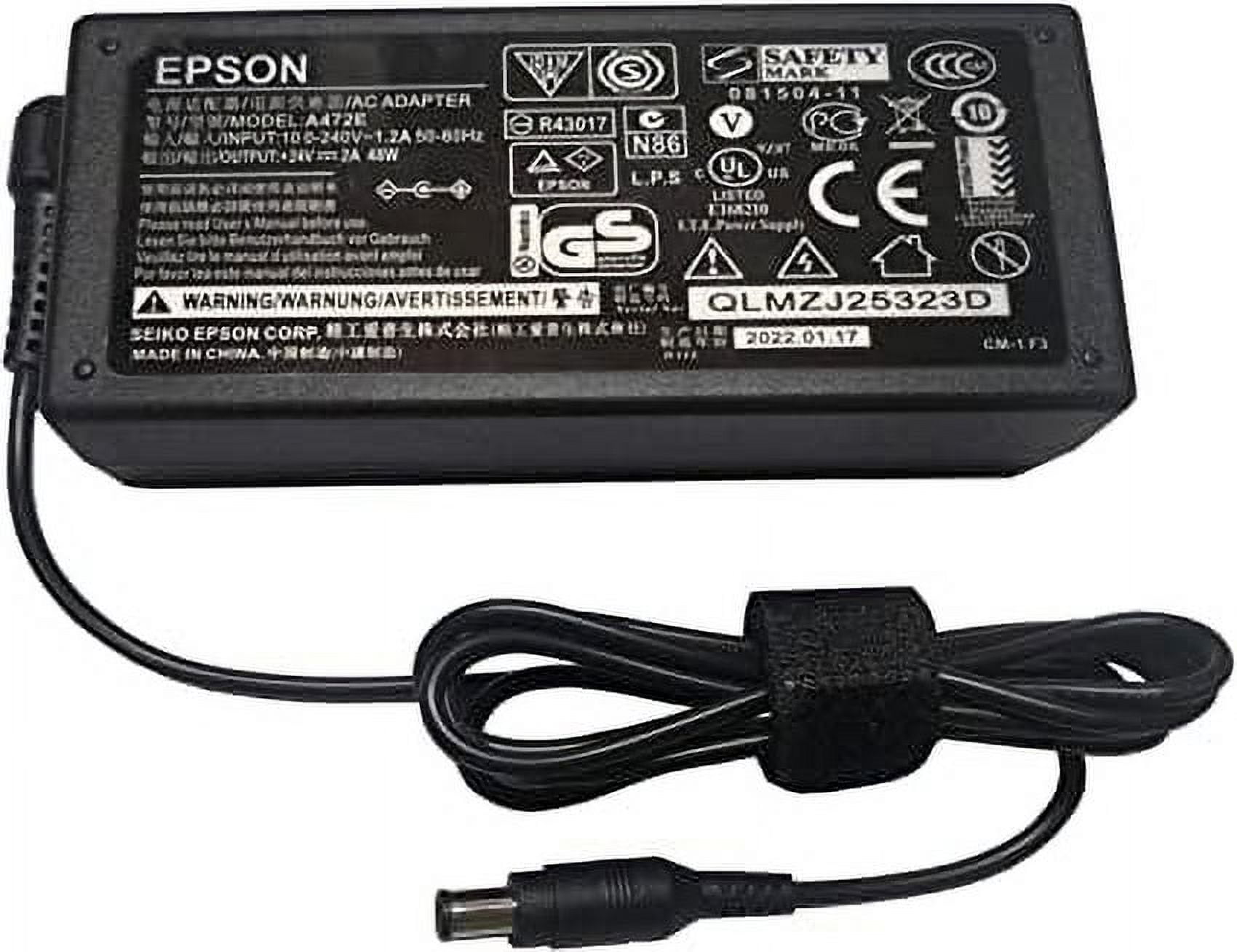 UpBright 24V AC/DC Adapter Compatible for Epson Workforce ES-400 II ES-500W II ES-500WR DS-530 ...