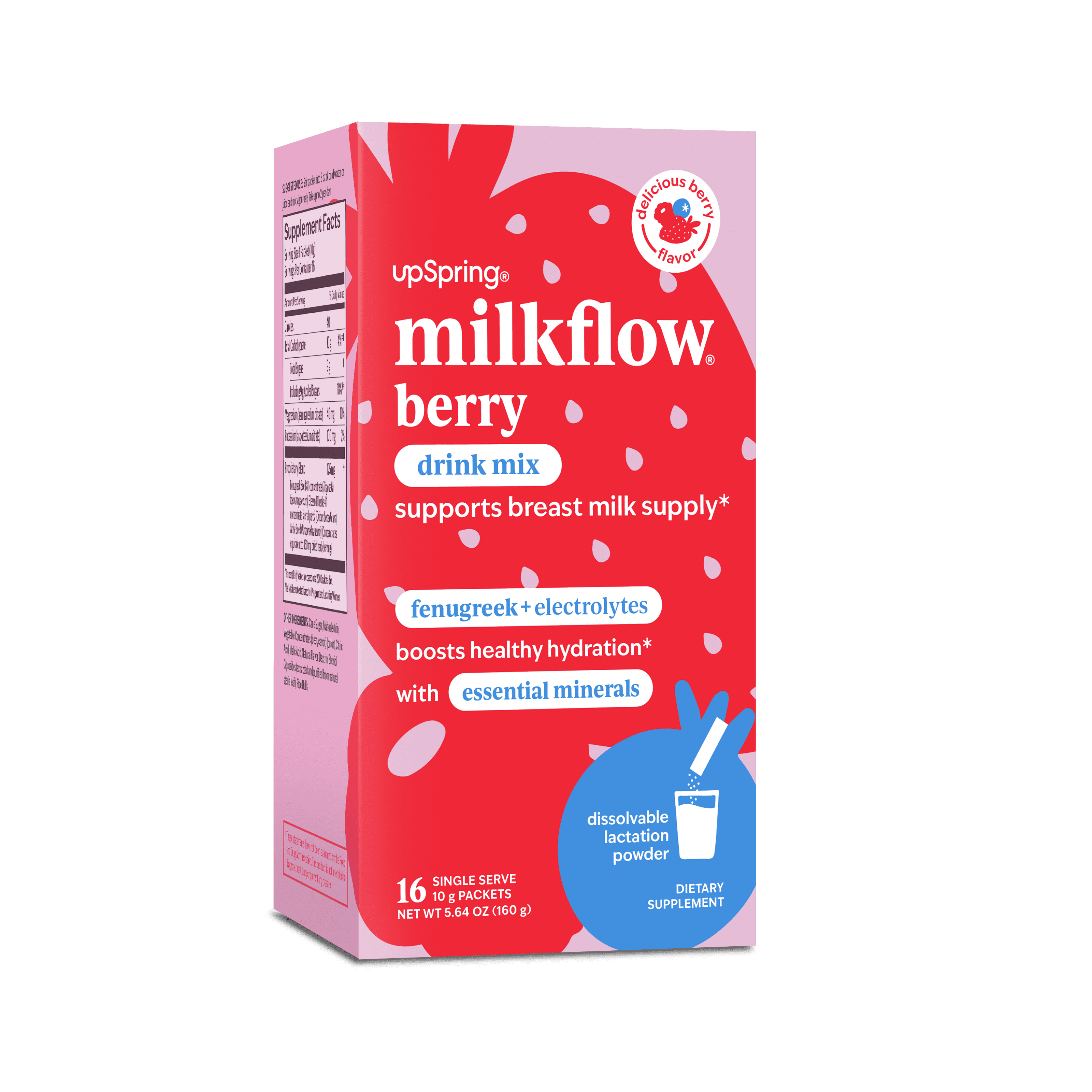 UpSpring Milkflow Berry Drink Mix Packets, with Fenugreek ...