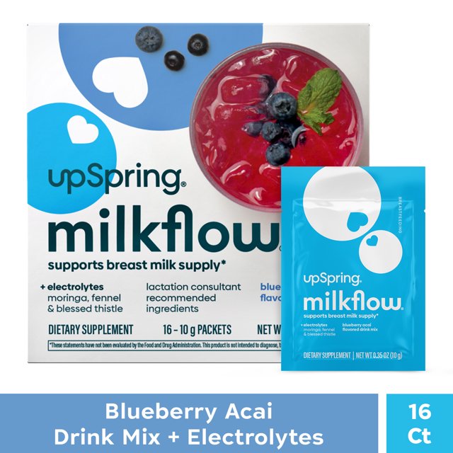 UpSpring Milkflow Fenugreek-Free Breastfeeding Drink Mix with ...