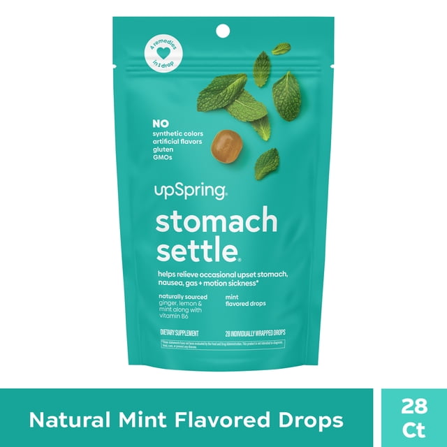Upspring Stomach Settle Nausea Relief Drops, Mint, 28 Ct - Travel Size ...