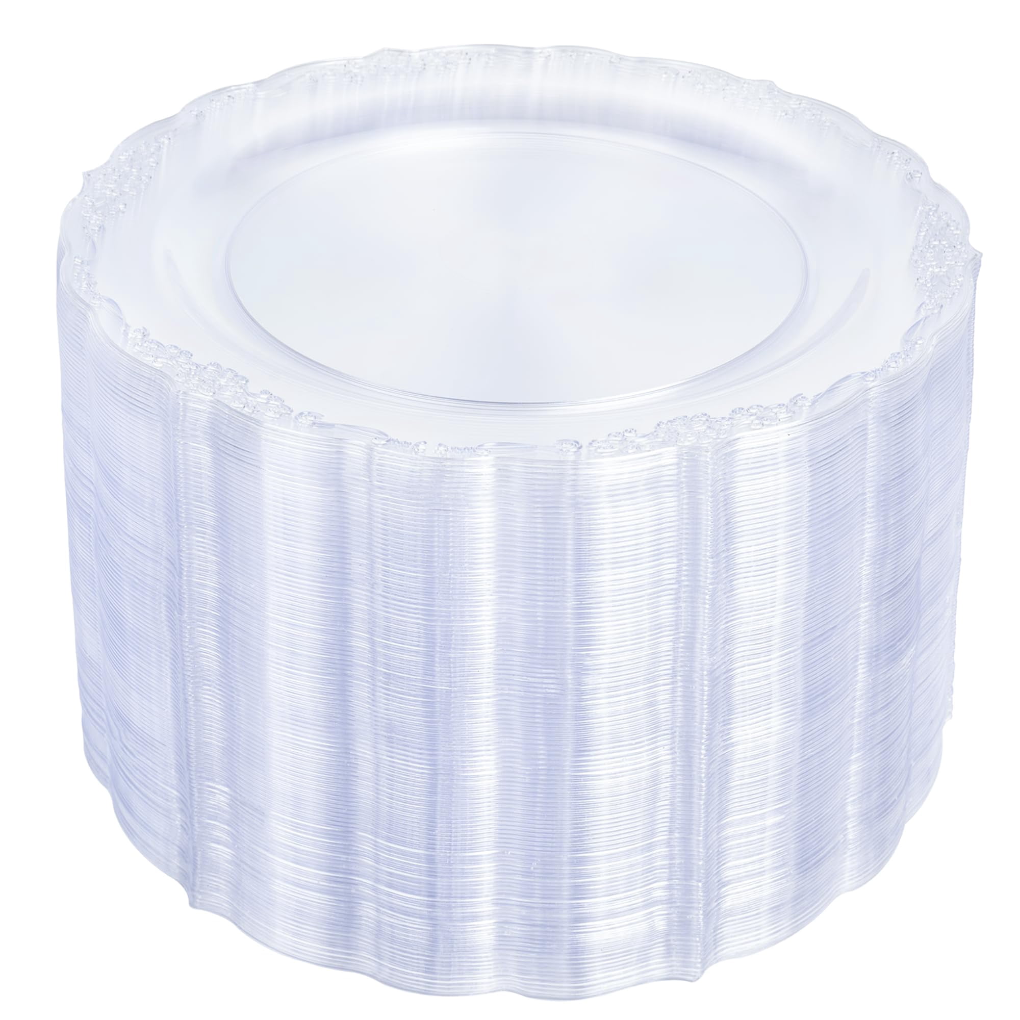 Upassion 100 Pieces Clear Plastic Plates AFN1- 10.25 inch Clear Dinner ...