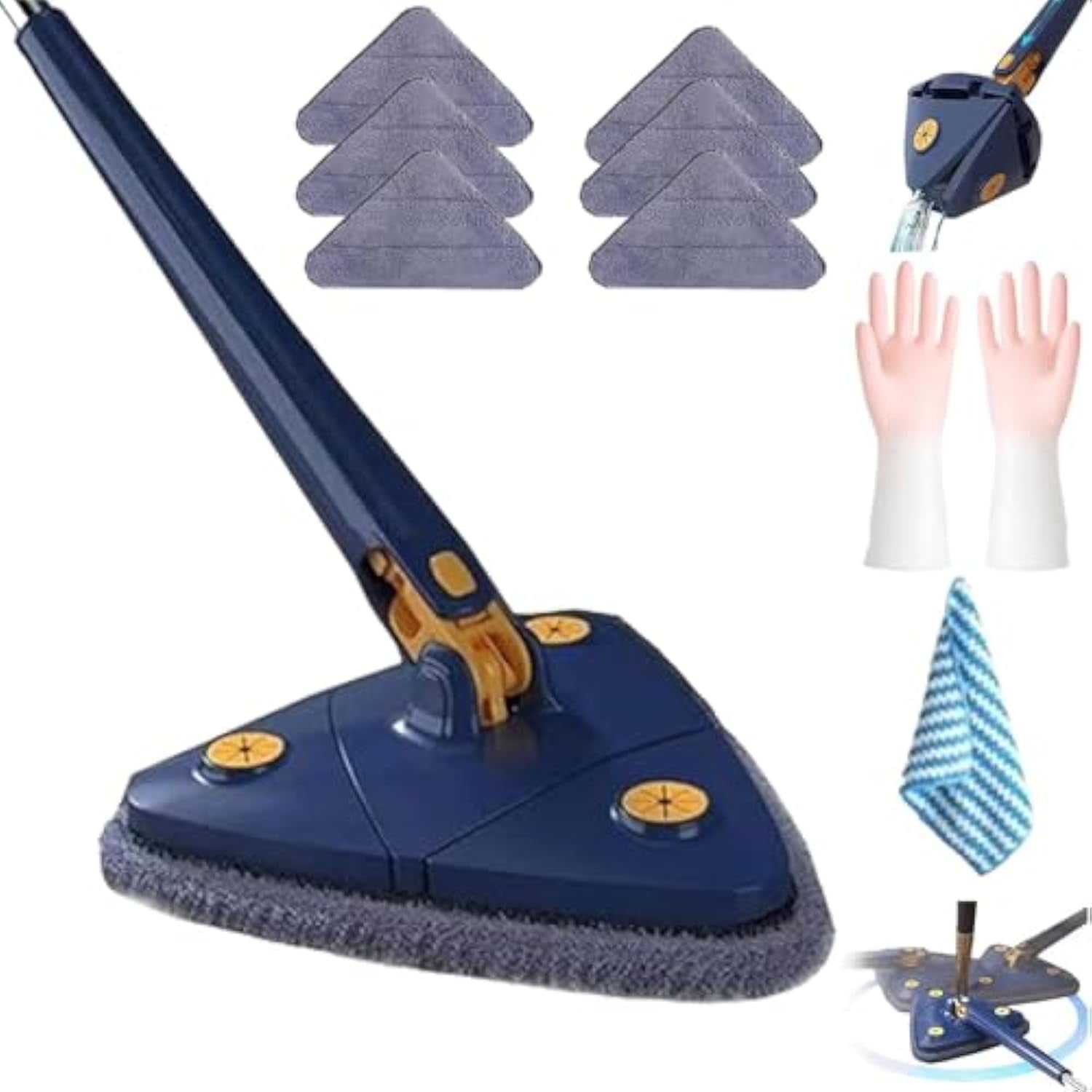 Upattend Mop, 360 Rotatable Adjustable Cleaning Mops, Potty Mop Triangle, Triangle Swab for ...