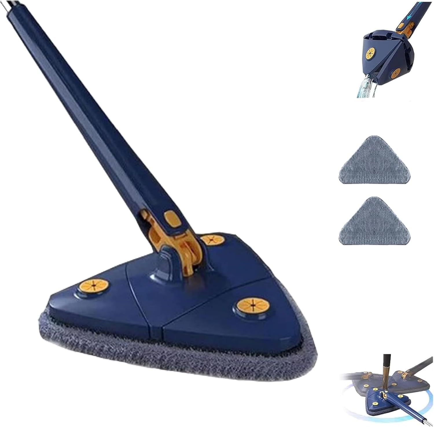 Upattend Triangle Mop, Triangle Squeeze Mops, 360° Rotatable Adjustable ...