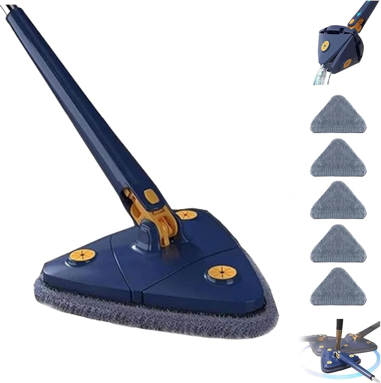 Upattend Triangle Mop, Triangle Squeeze Mops, 360° Rotatable Adjustable ...