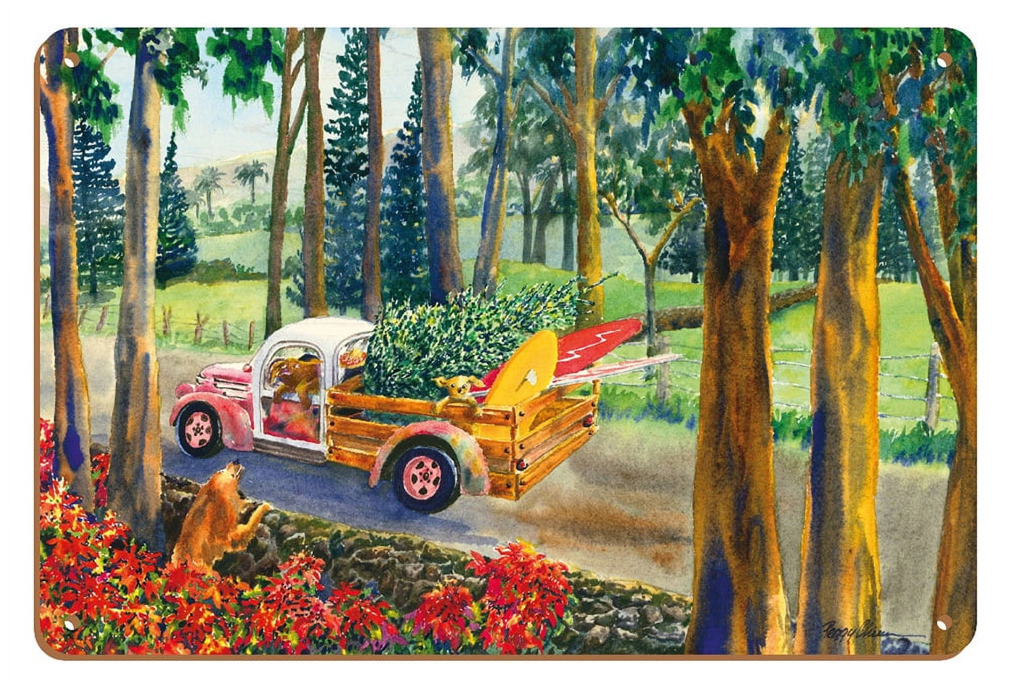 Upcountry Cargo - Hawaiian Truck with Surfboards Dogs Christmas Tree ...