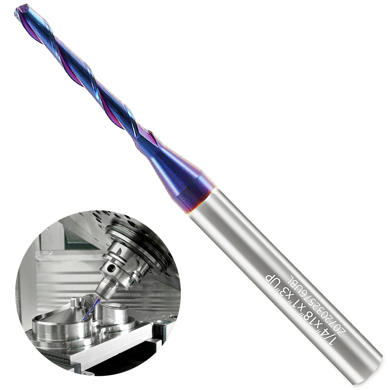 Upcut Spiral Router Bit 1/4 inch Shank Sturdy CNC Router Bits with Nano ...