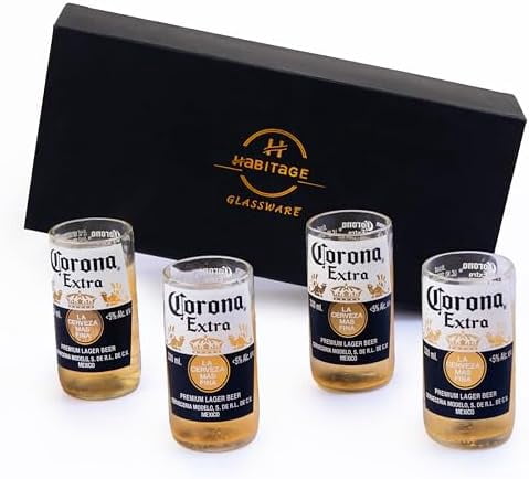 Upcycled Corona Extra Glasses Set of 4 with Gift Box | Eco-Friendly ...