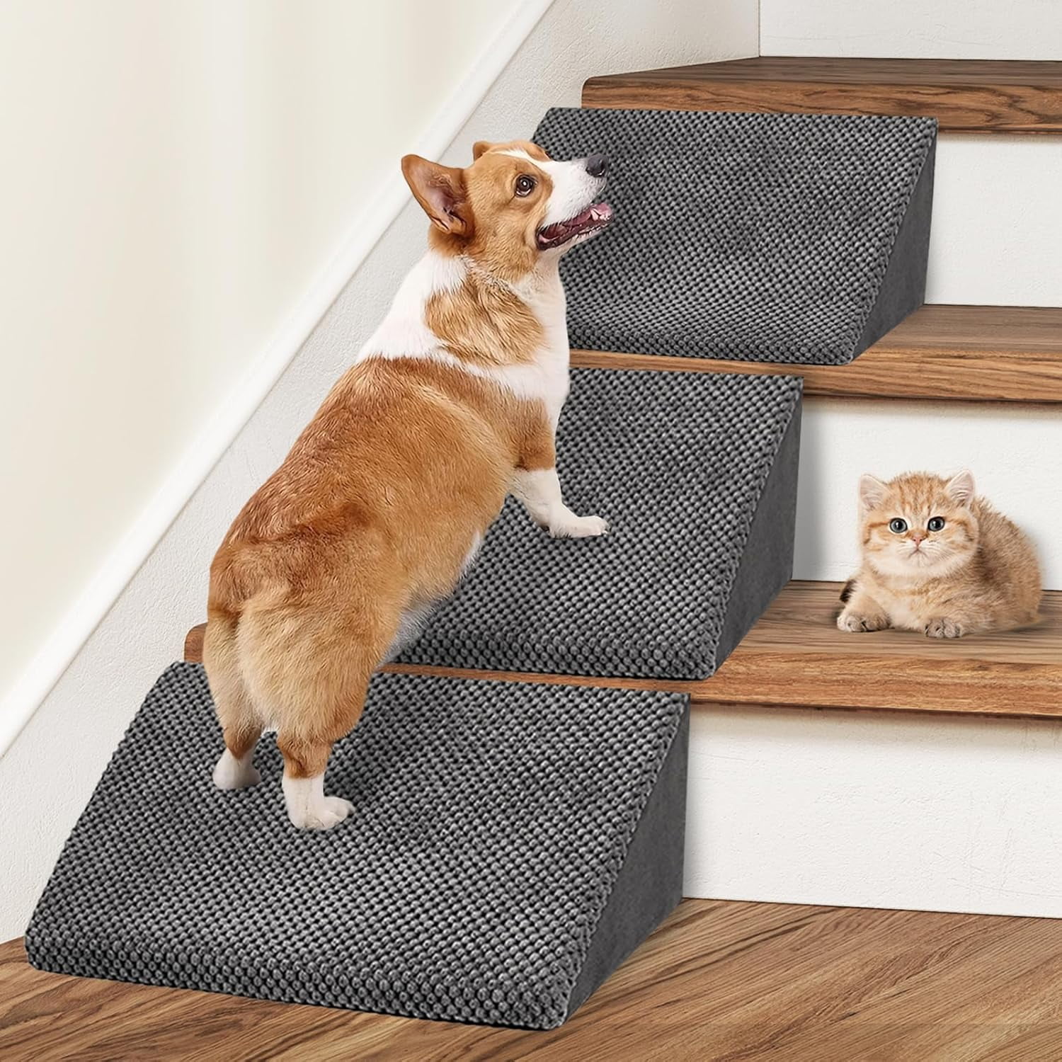Update 40D Dog Ramps/Stairs for Stairs, Foam Pet Ramp Stairs for Any ...
