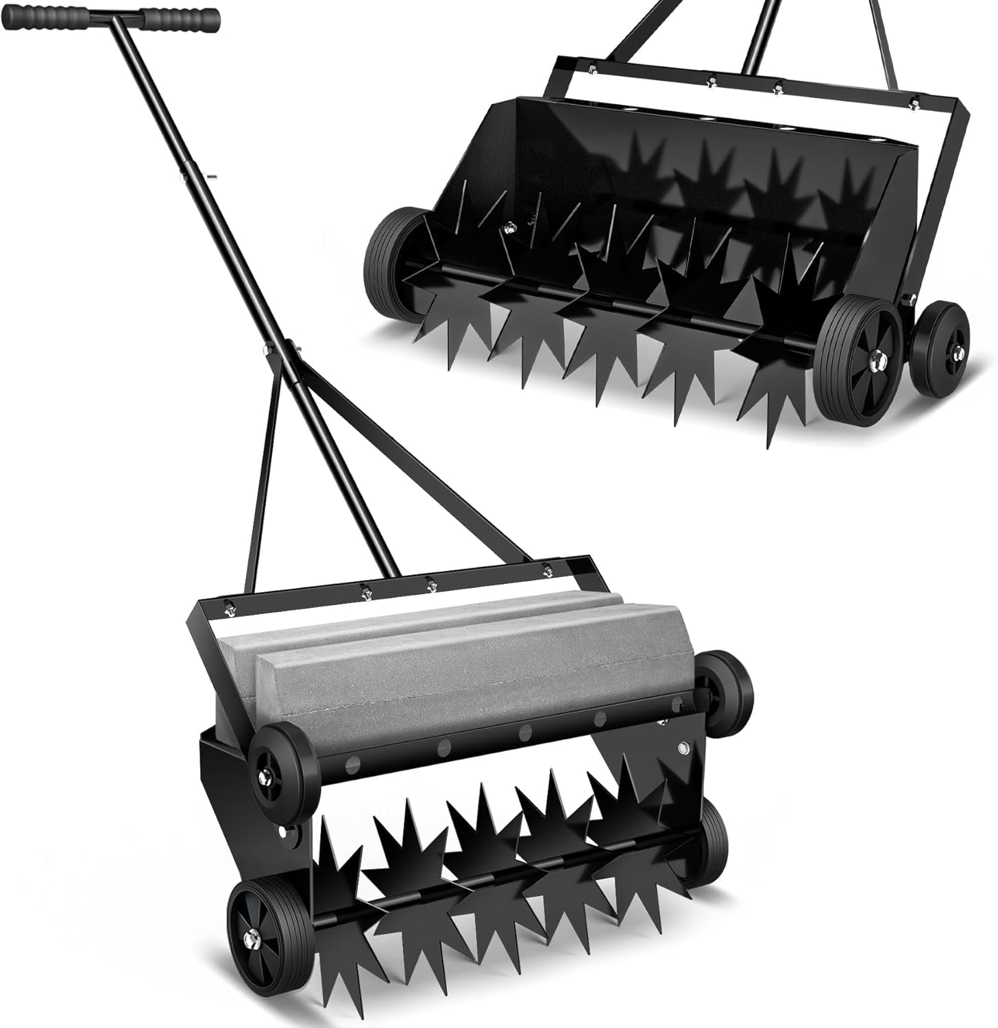 Updated 18-inch Rolling Lawn Aerator,Heavy Duty Aerator Lawn Soil ...