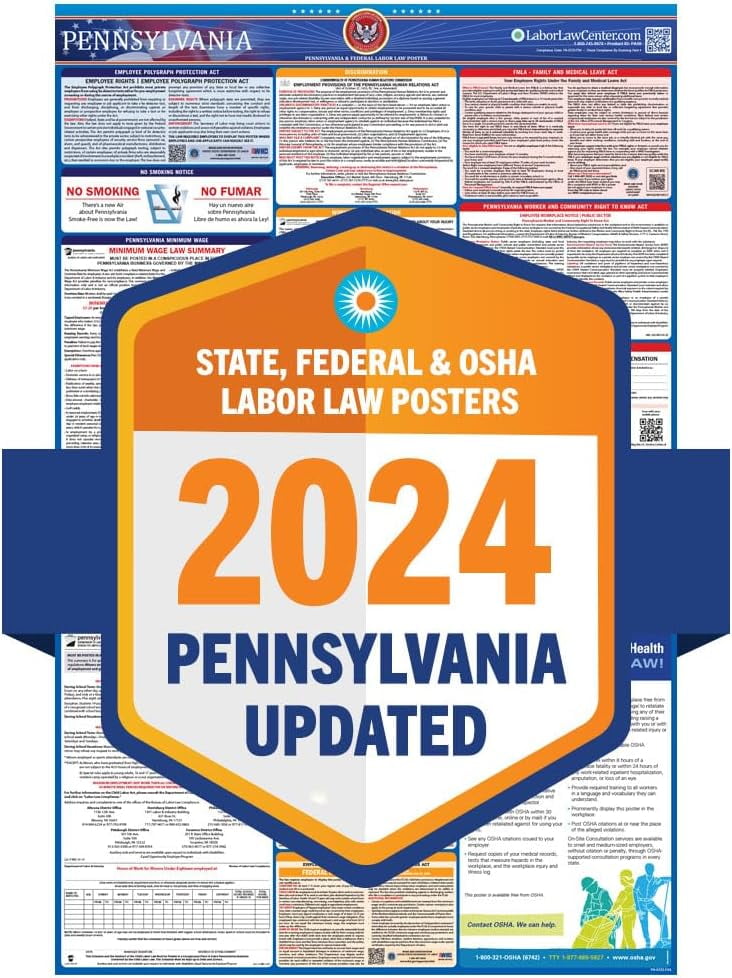 Updated 2024 Pennsylvania Labor Law Poster - State, Federal, OSHA ...