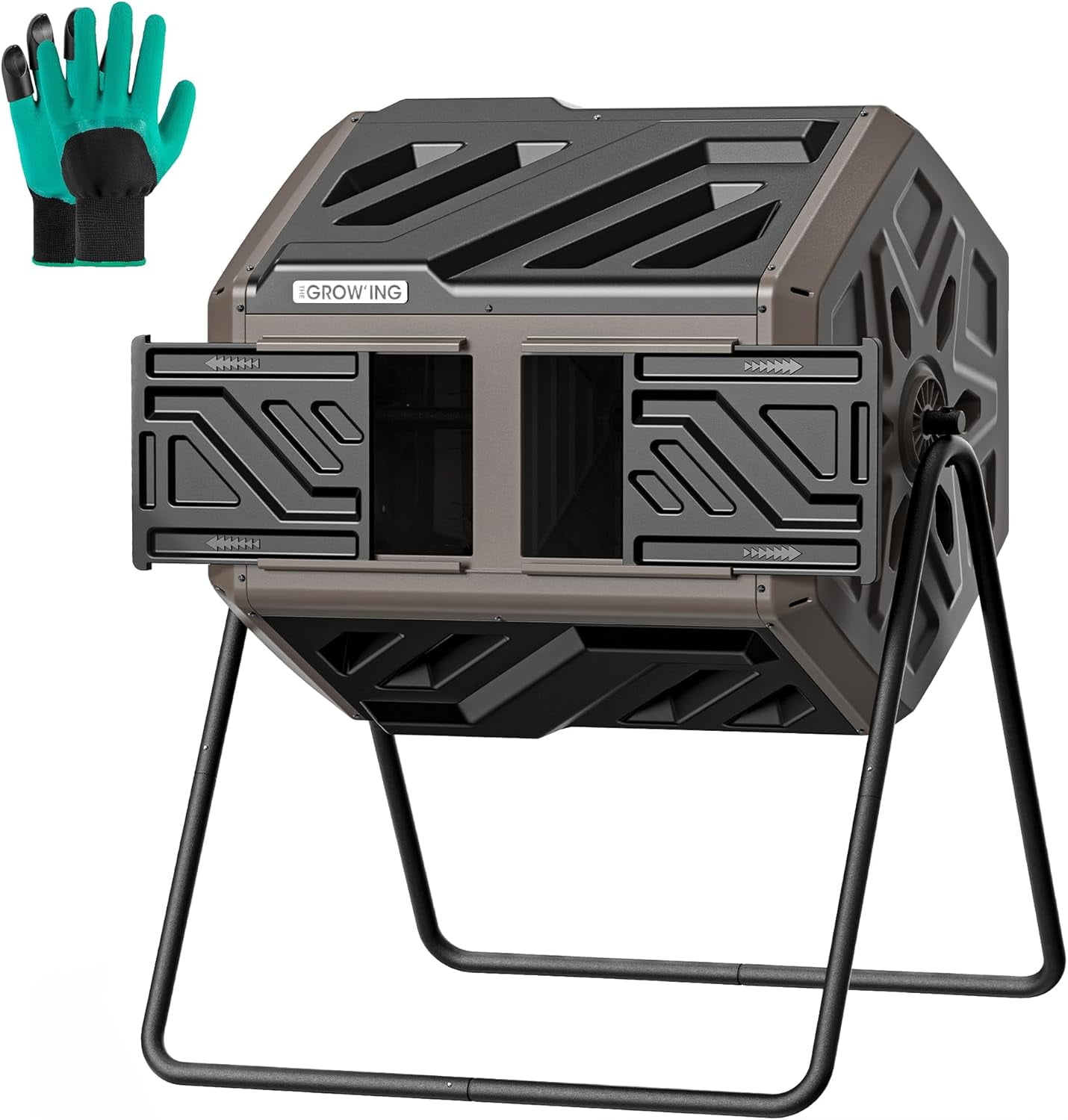 Updated 43 Gallon Compost Bin Outdoor, Fast Assemble Tumbling Composter ...
