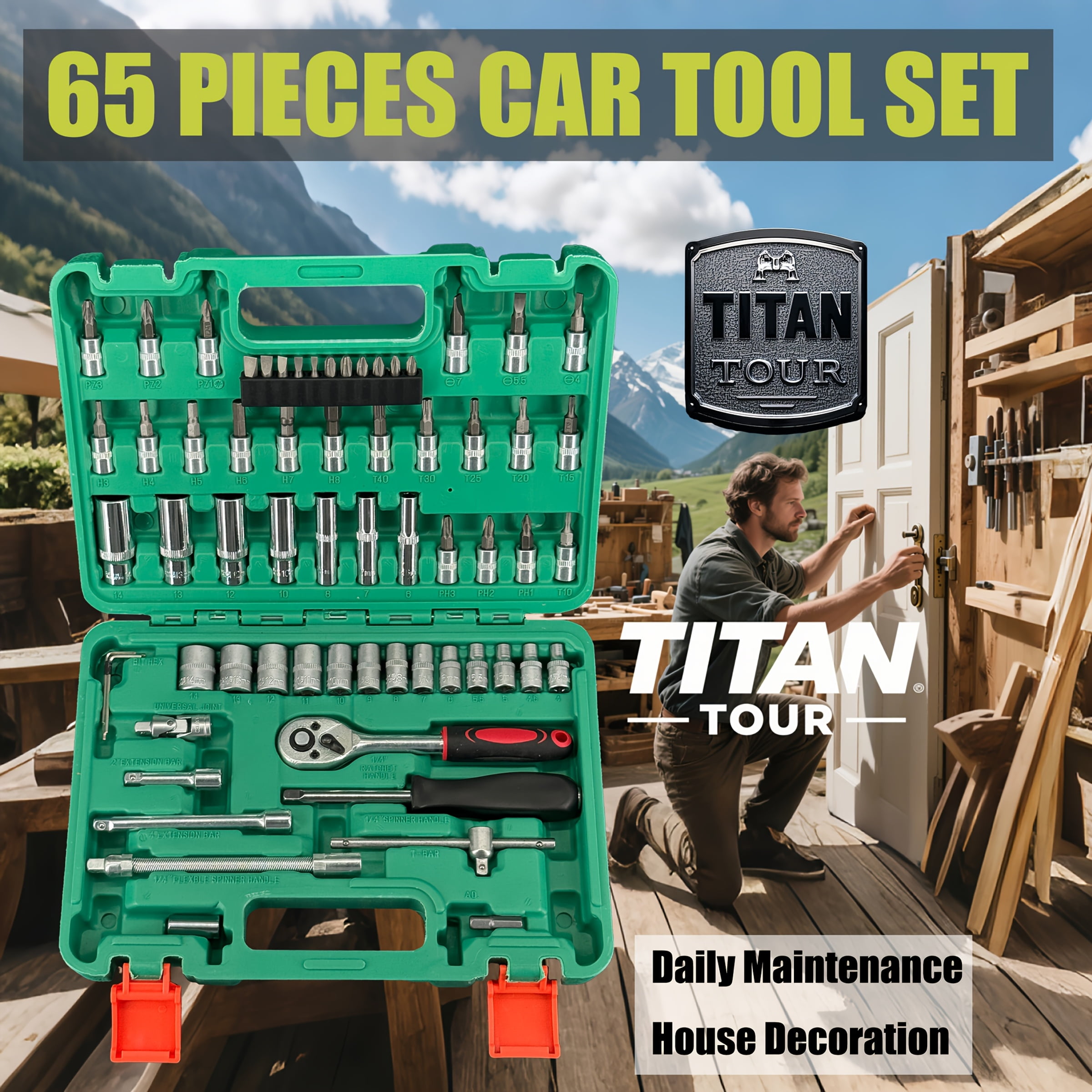 Updated 899/216/53PCS Tool Set, 1/2 1/4 3/8" Drive Socket Wrench Set ...